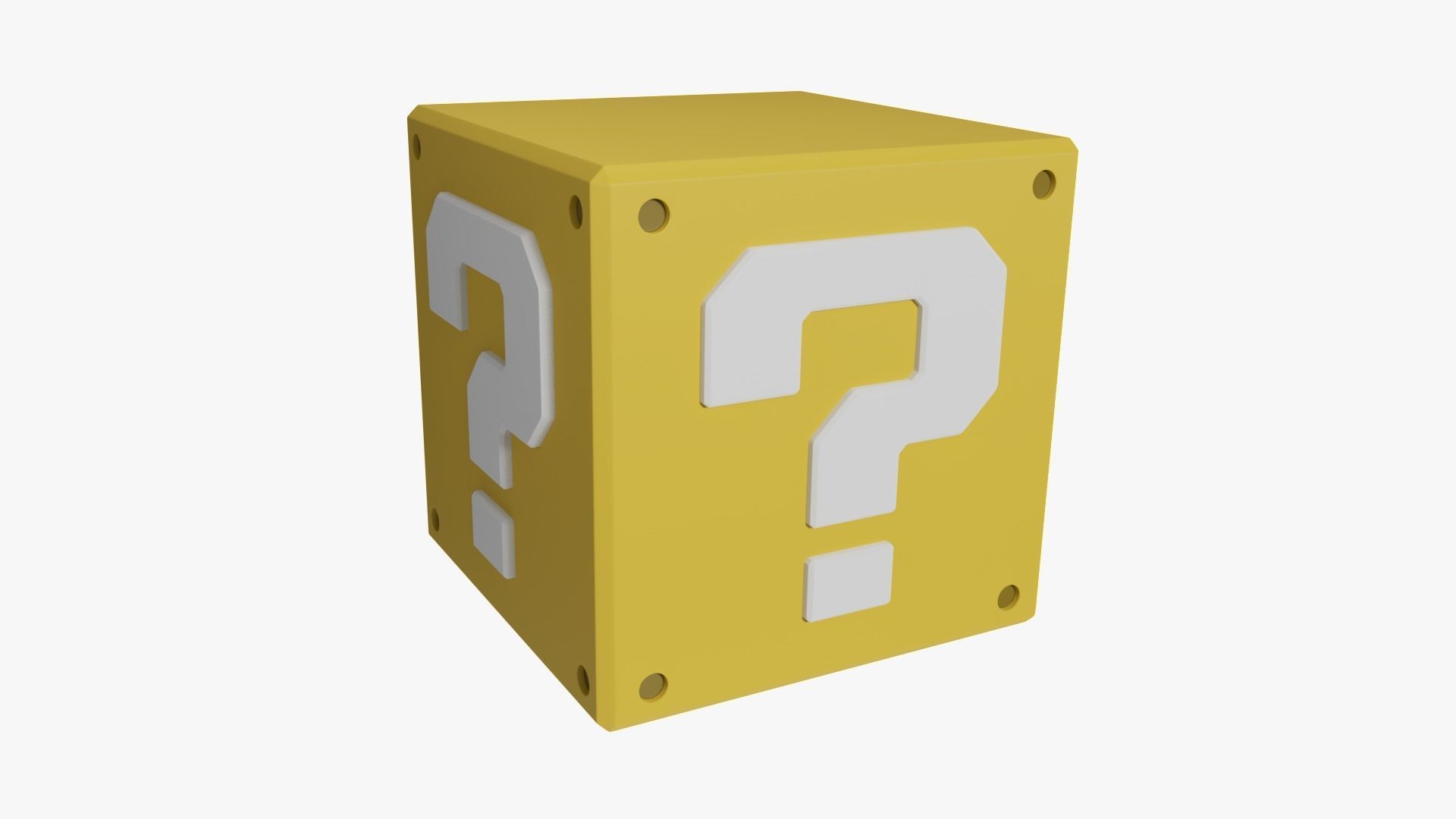 Yellow Mistery Block - Mario free 3D model | CGTrader
