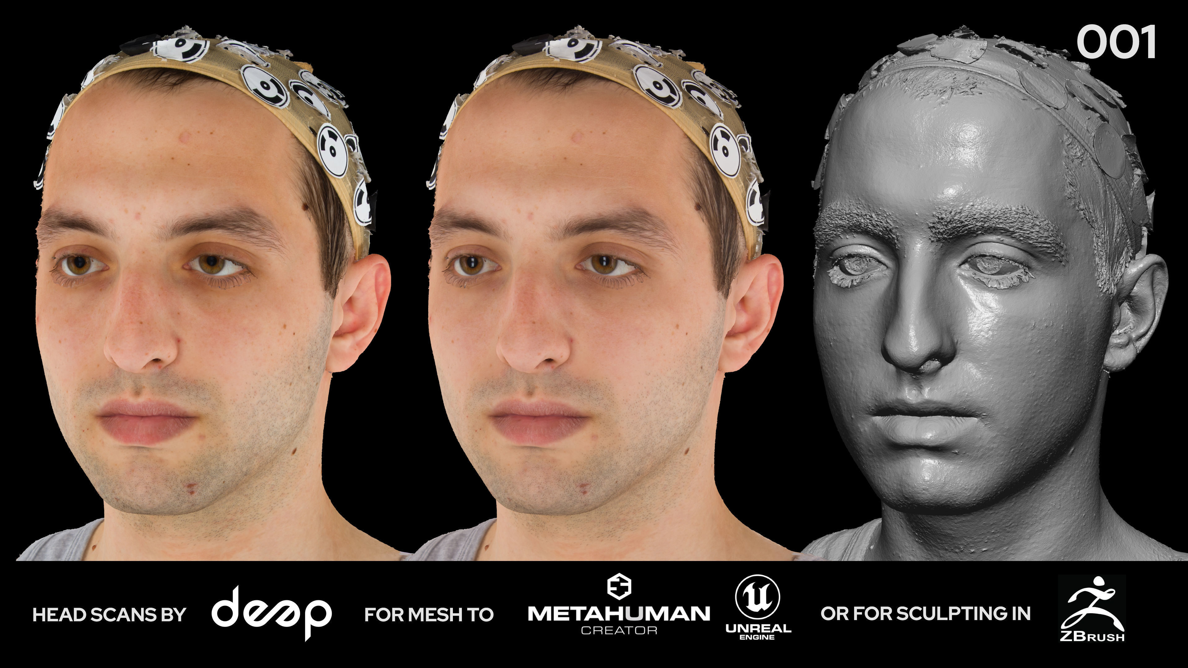 European Male 20s head scan 001 3D model | CGTrader