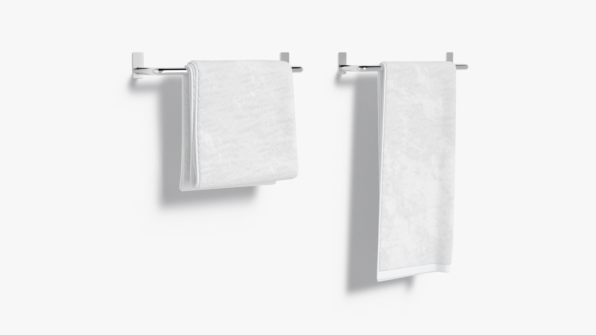 3D model White Small and Big Towel Rail - hang bath towels sheet heated ...
