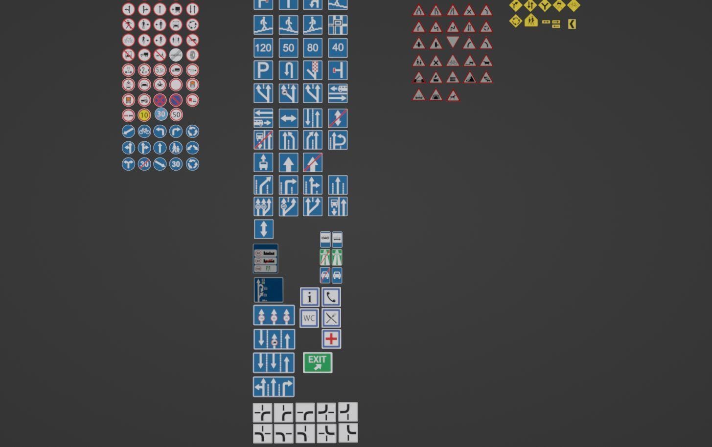 3D model Highway Asset 001 - 280 Sign with PSD Template VR / AR / low ...