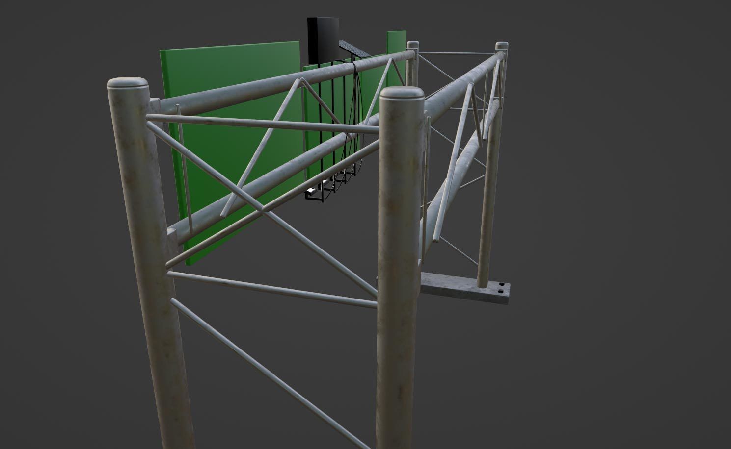 3D model Highway Asset 001 - 280 Sign with PSD Template VR / AR / low ...