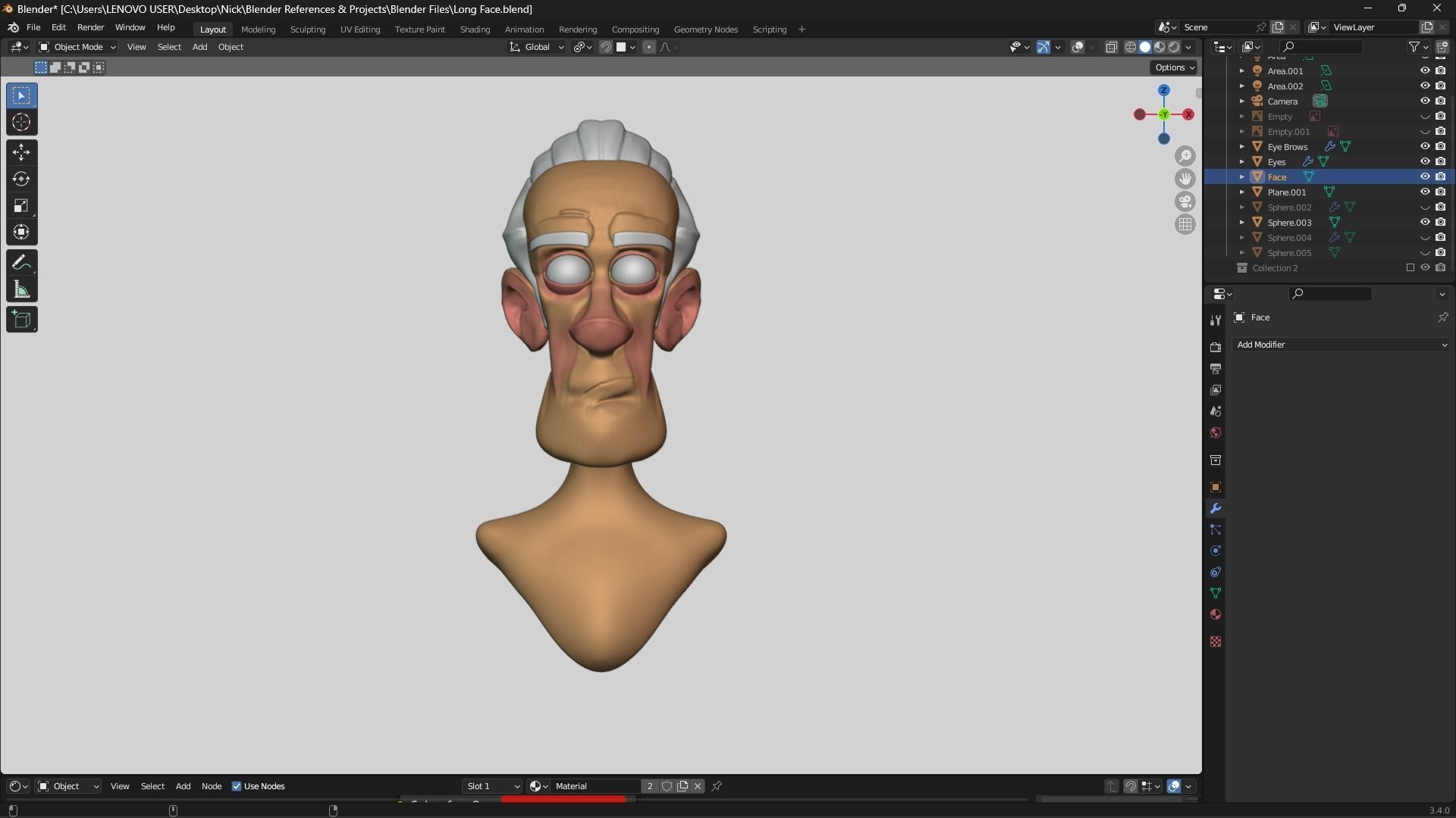 Stylized 3D Face free 3D model | CGTrader