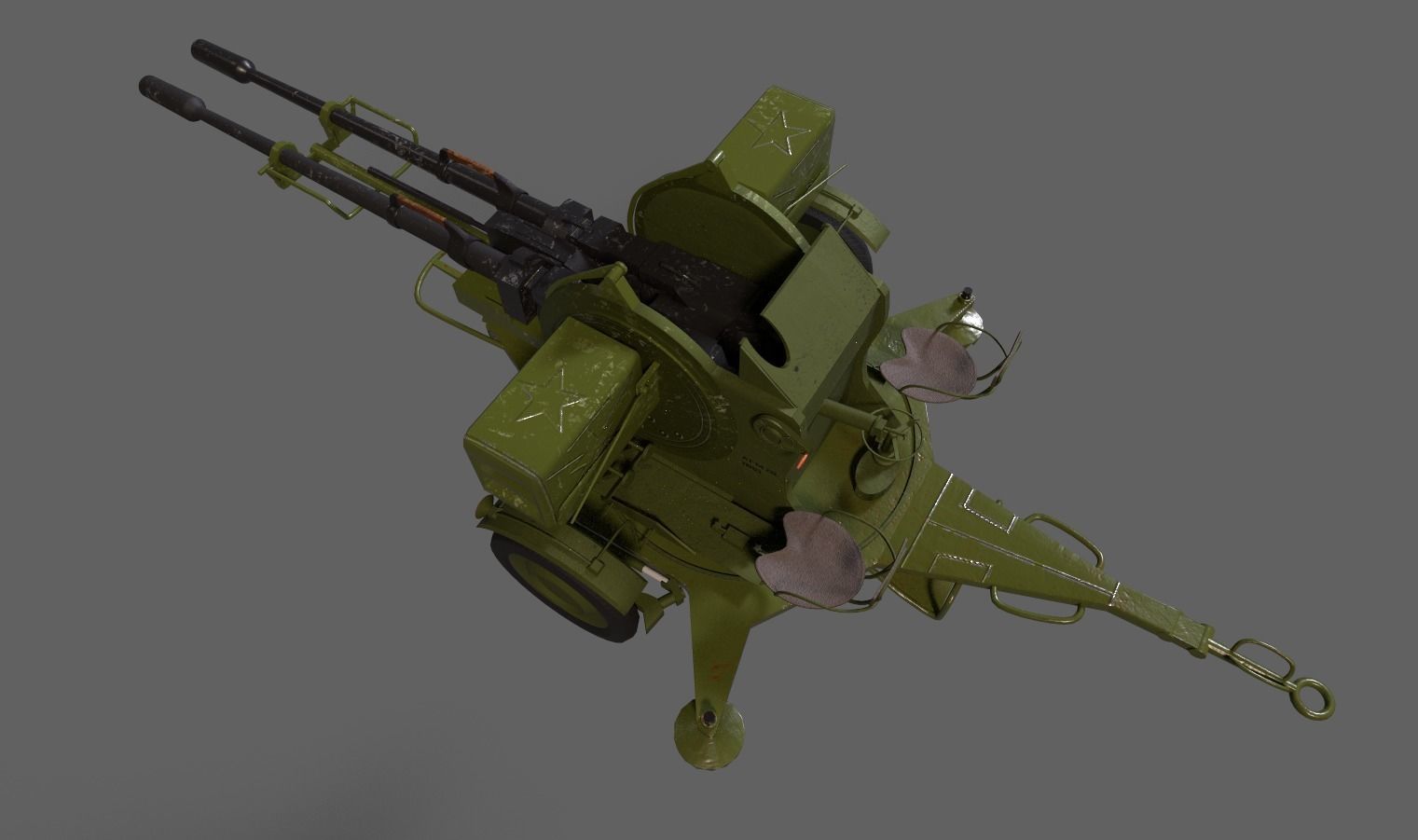 3D model Lowpoly PBR ZU23-2 Anti-aircraft Gun VR / AR / low-poly | CGTrader