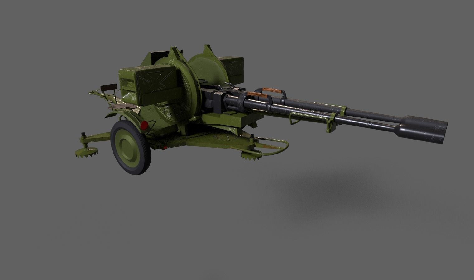 3D model Lowpoly PBR ZU23-2 Anti-aircraft Gun VR / AR / low-poly | CGTrader