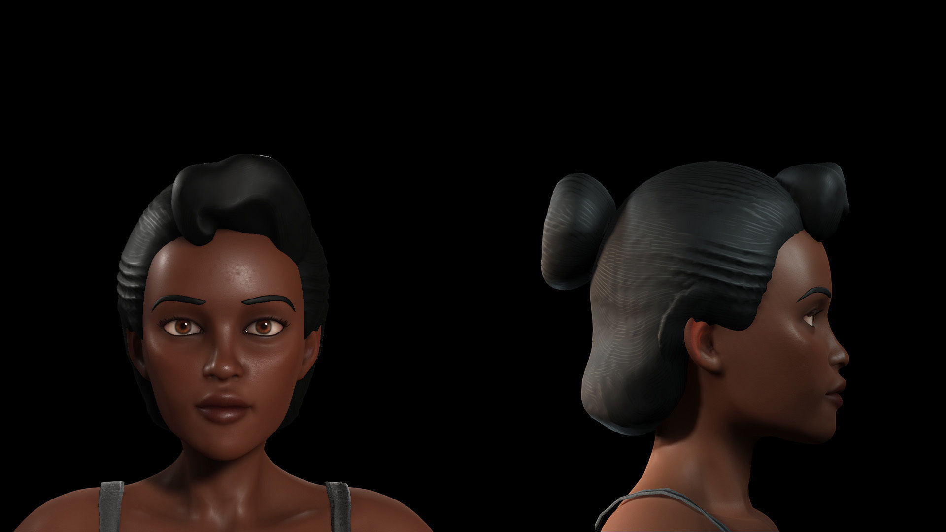 3D model Stylized Male Female Base Character Pack 1-Game Ready VR / AR ...