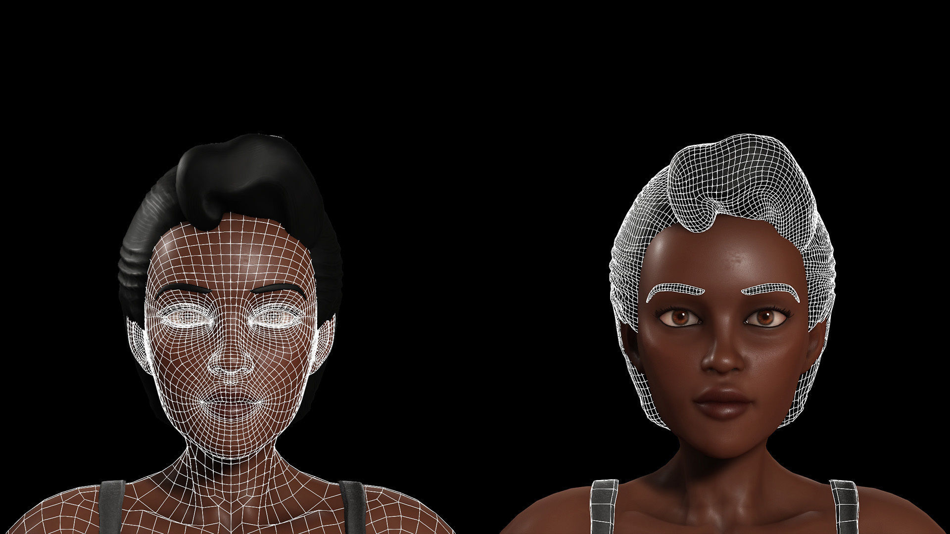 3D model Stylized Male Female Base Character Pack 1-Game Ready VR / AR ...