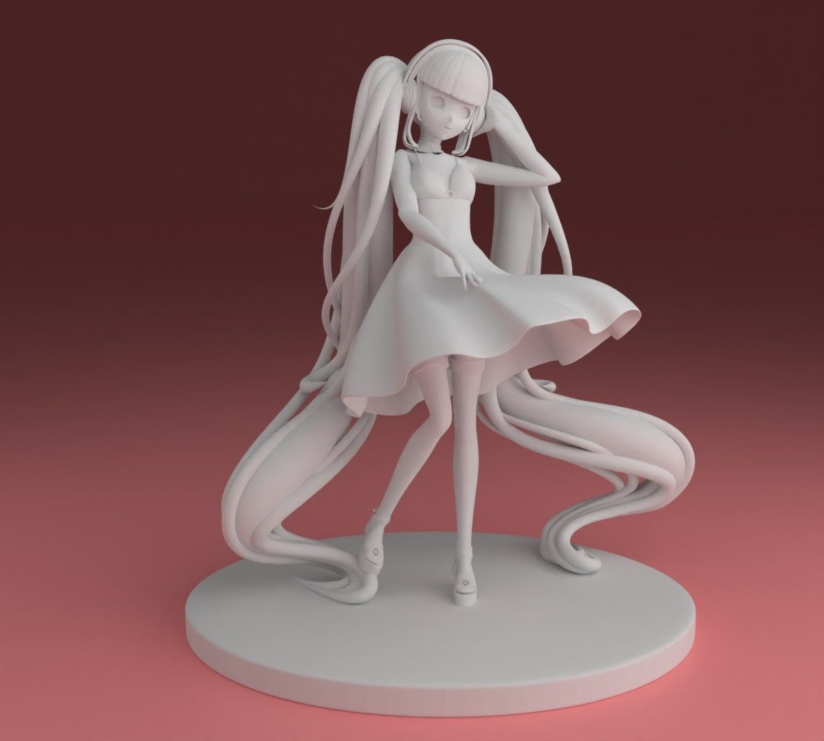 anime miku hatsune 3D model 3D printable | CGTrader