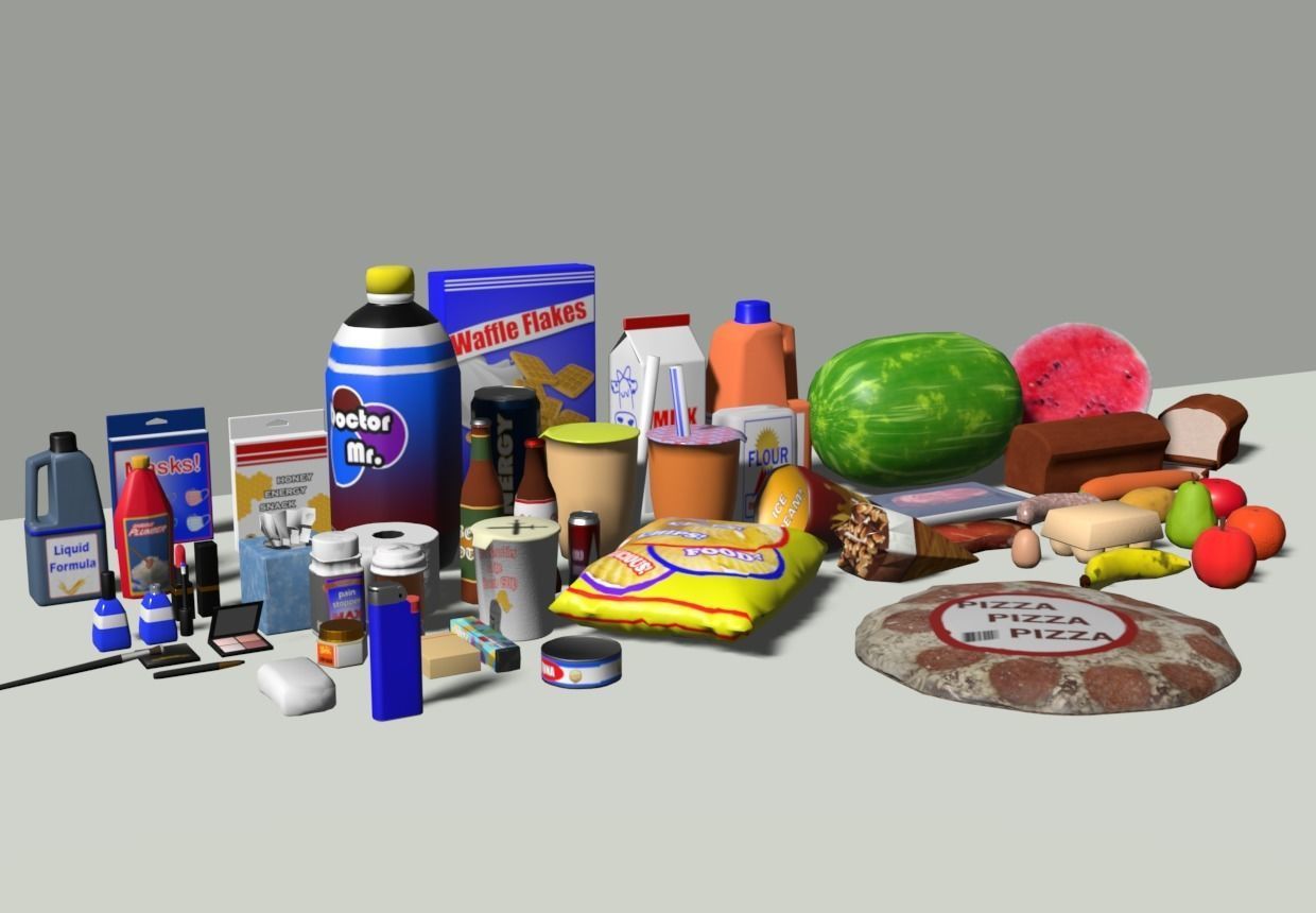 Store Corner - Lots of Grocery Items 3D model | CGTrader