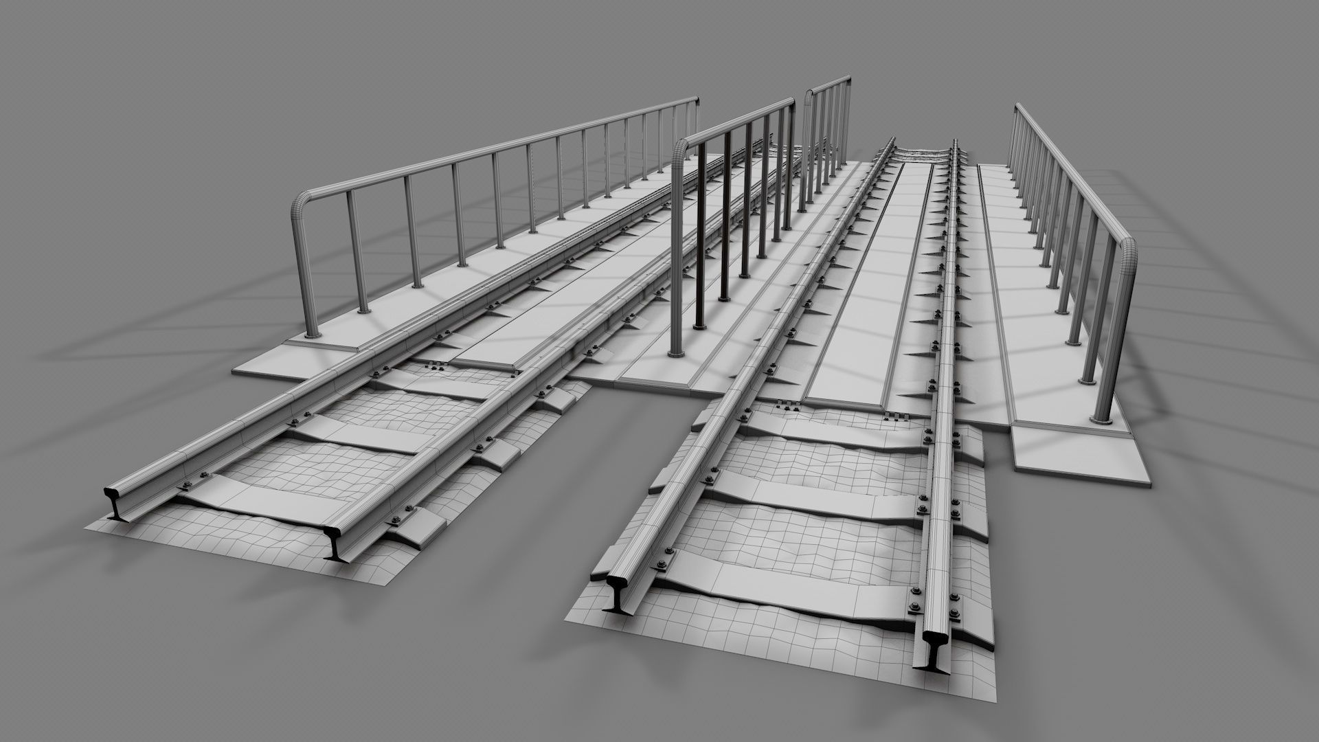 Modular Railway Track PRO Collection 3D model | CGTrader