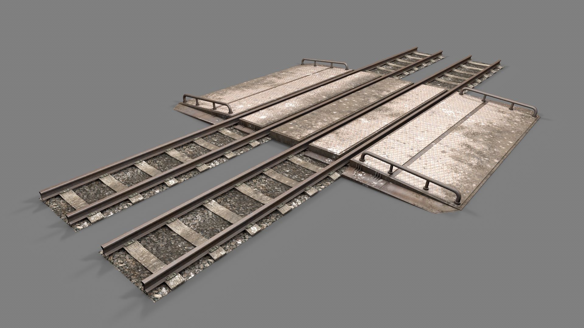 Modular Railway Track PRO Collection 3D model | CGTrader