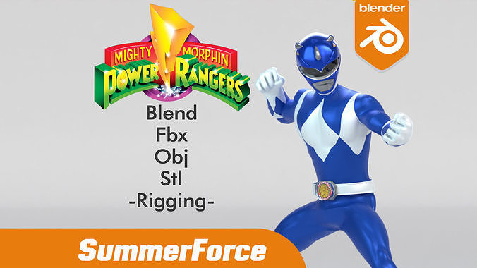 Blue Ranger 3D Model 3D model rigged | CGTrader