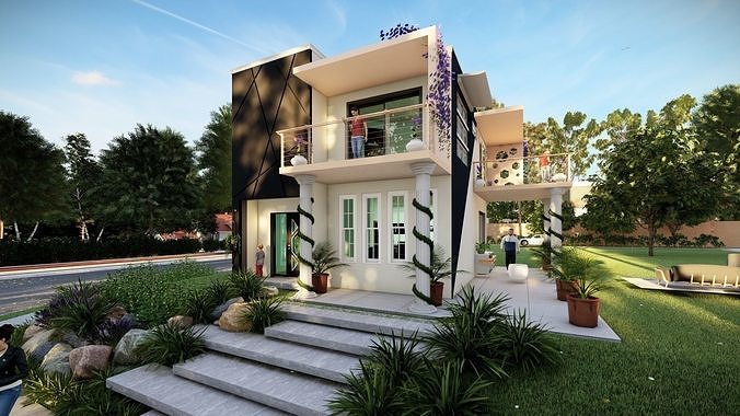 3D model 3 Bedroom House plan Model VR / AR / low-poly | CGTrader