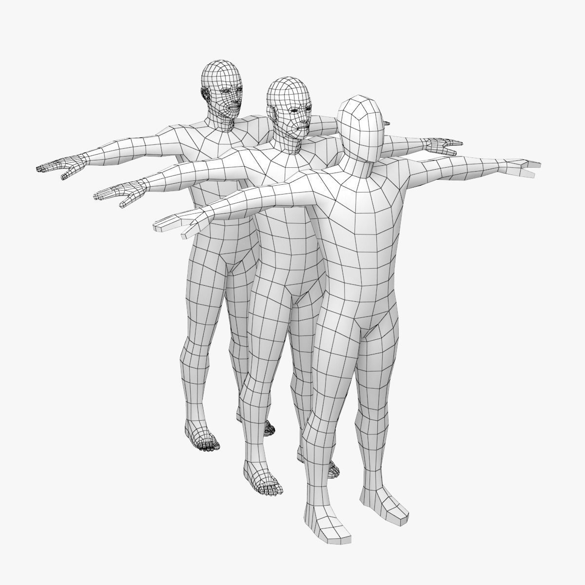 Natural Male Base Mesh in T-Pose 3D model | CGTrader