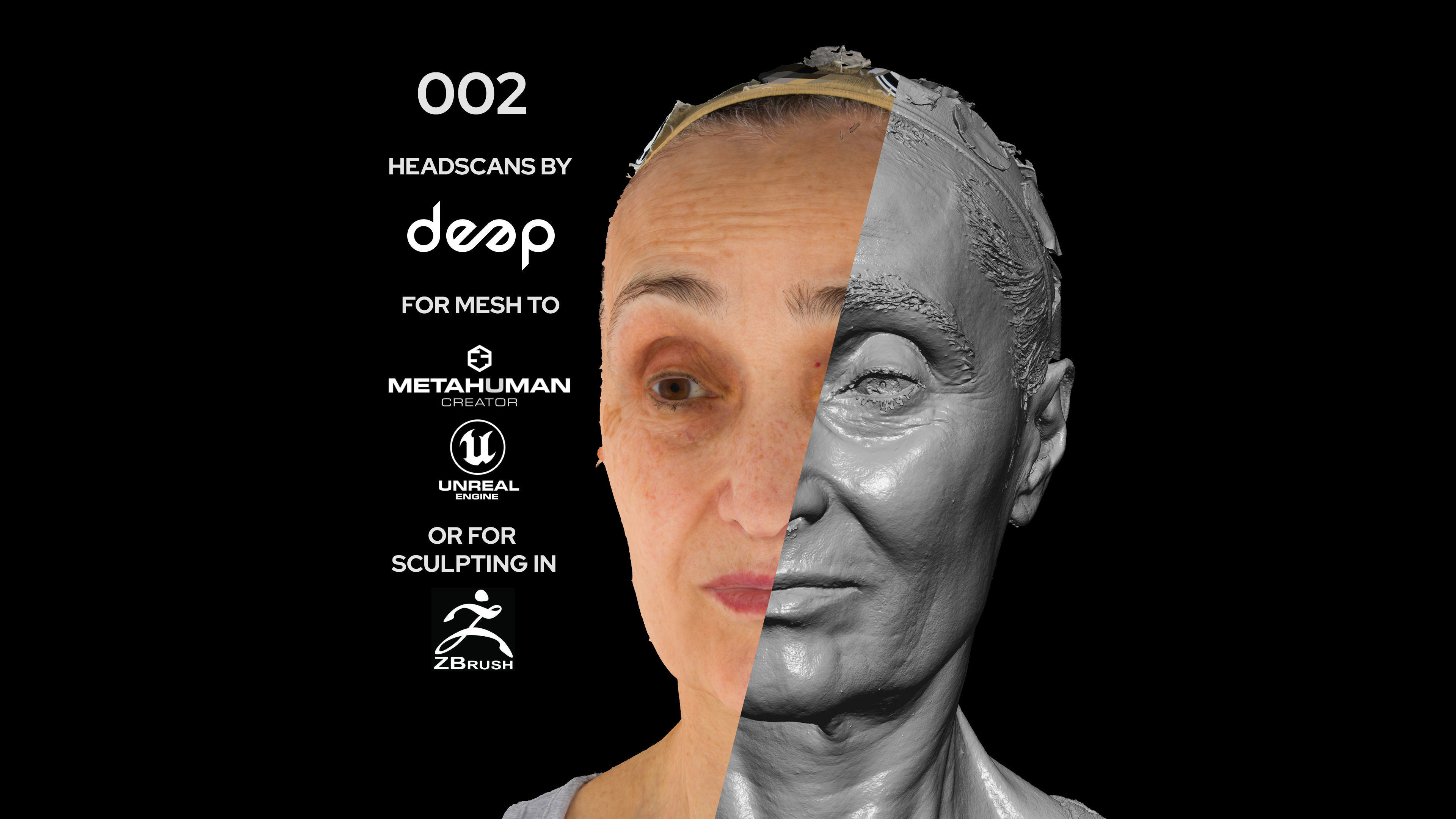 European Female 60s head scan 002 3D model | CGTrader