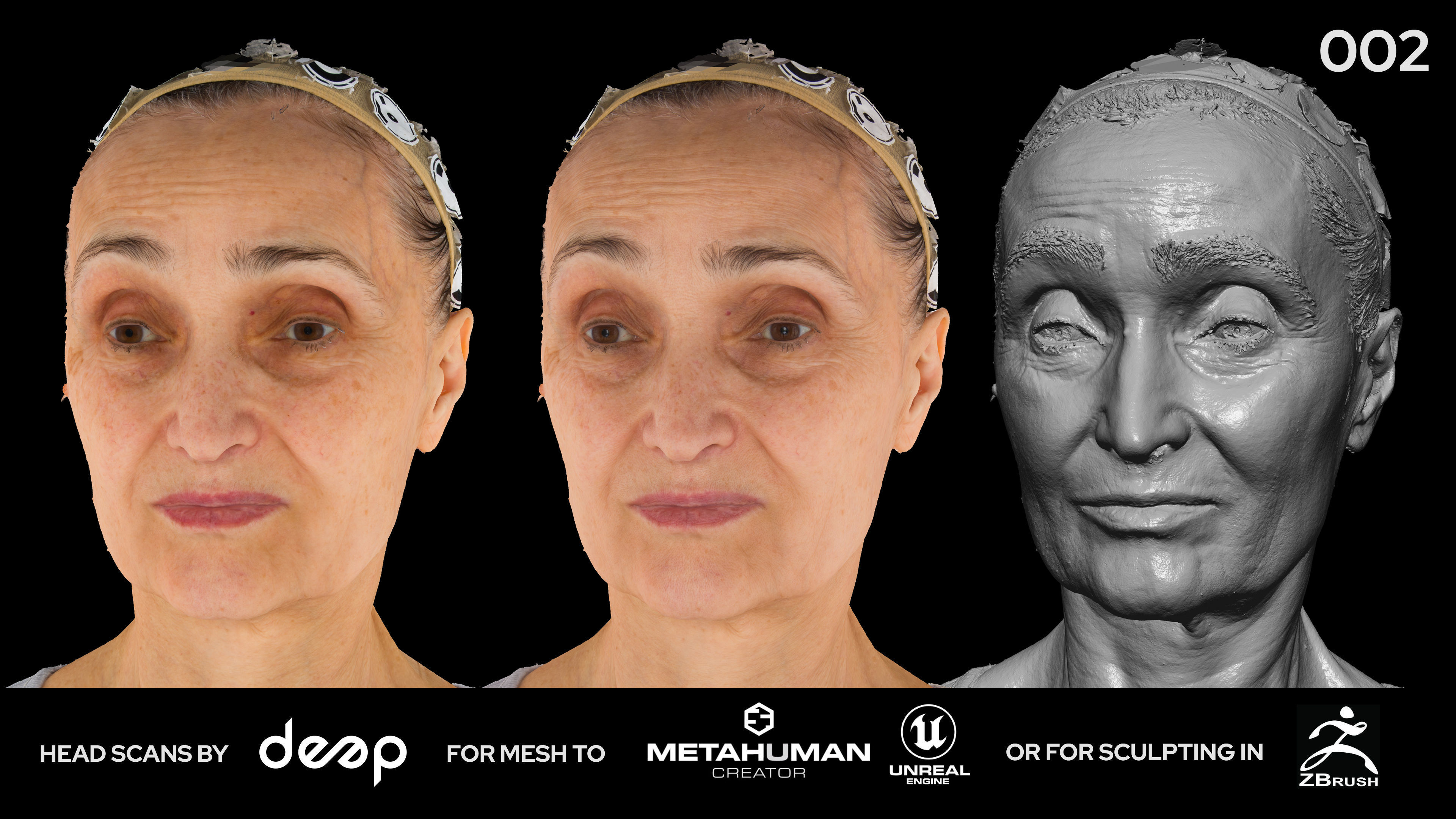 European Female 60s head scan 002 3D model | CGTrader