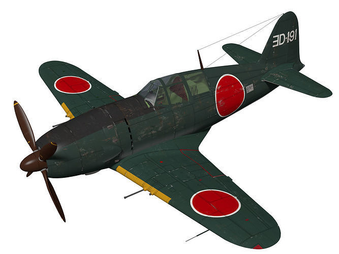 Mitsubishi J2M4 RAIDEN 3D model | CGTrader