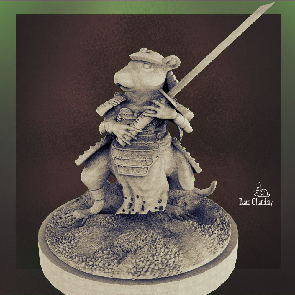 Samurai Rat 3D model 3D printable | CGTrader