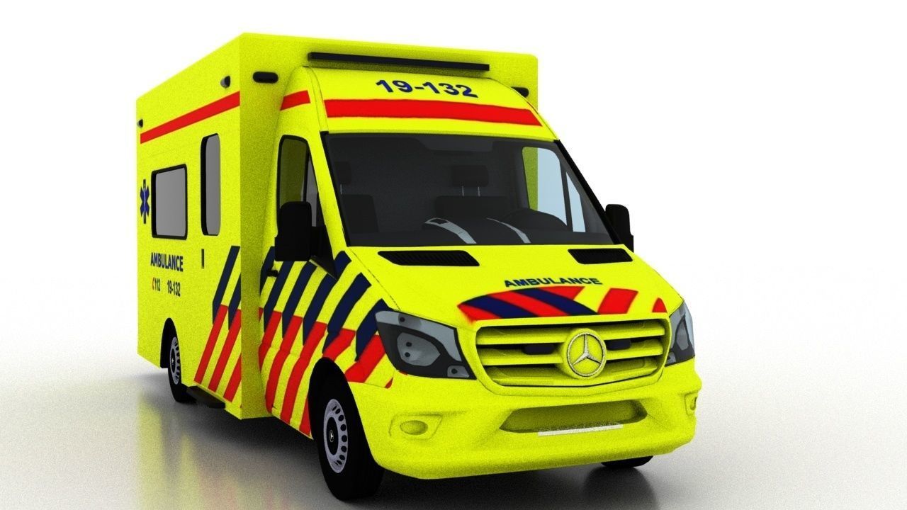 Mercedes Benz Sprinter 2015 Truck Netherlands Ambulance 3D model | CGTrader