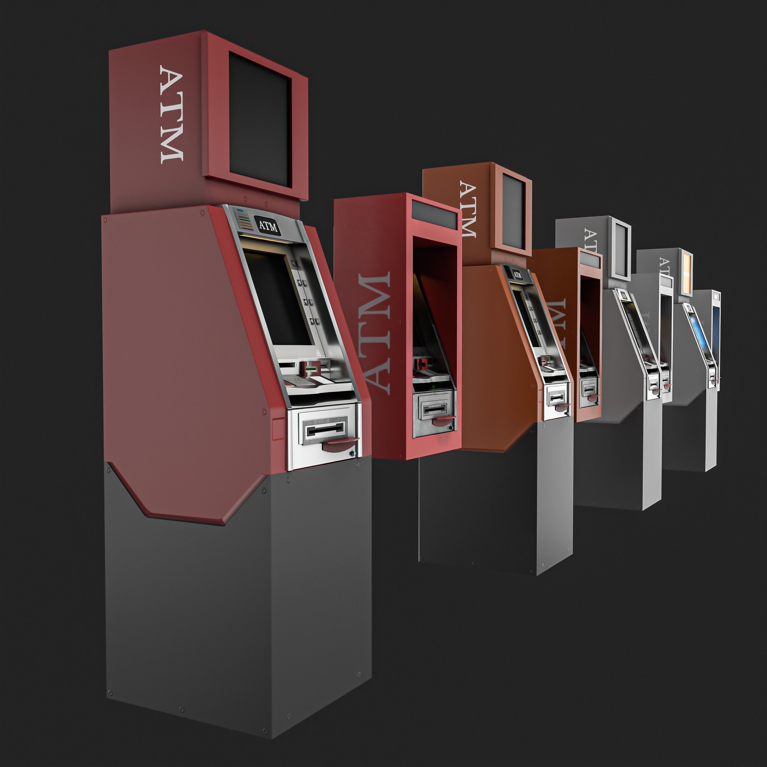 3D model ATM Machine Pack VR / AR / low-poly | CGTrader