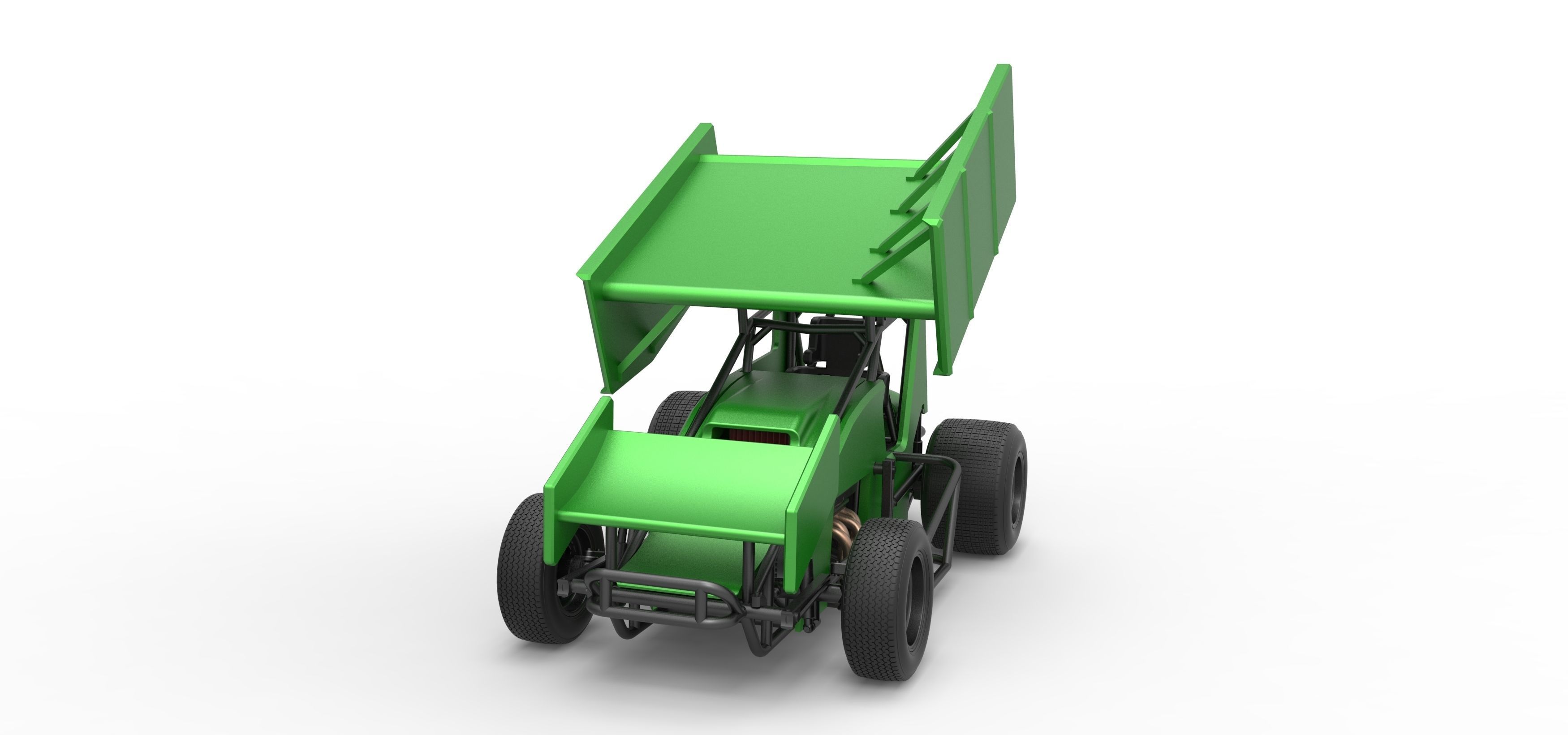 Diecast Winged Sprint car Scale 1 to 25 3D model 3D printable | CGTrader