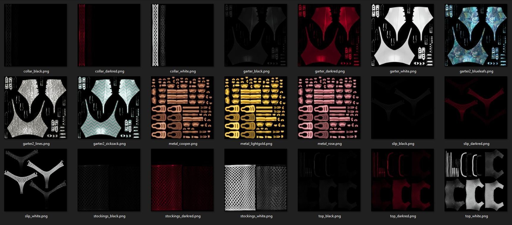 Fishnet Outfit 3D model rigged | CGTrader