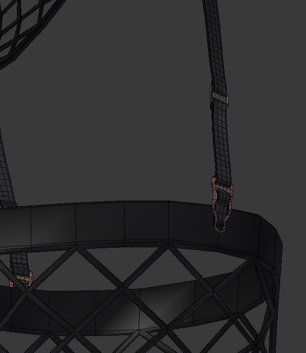 Fishnet Outfit 3D model rigged | CGTrader