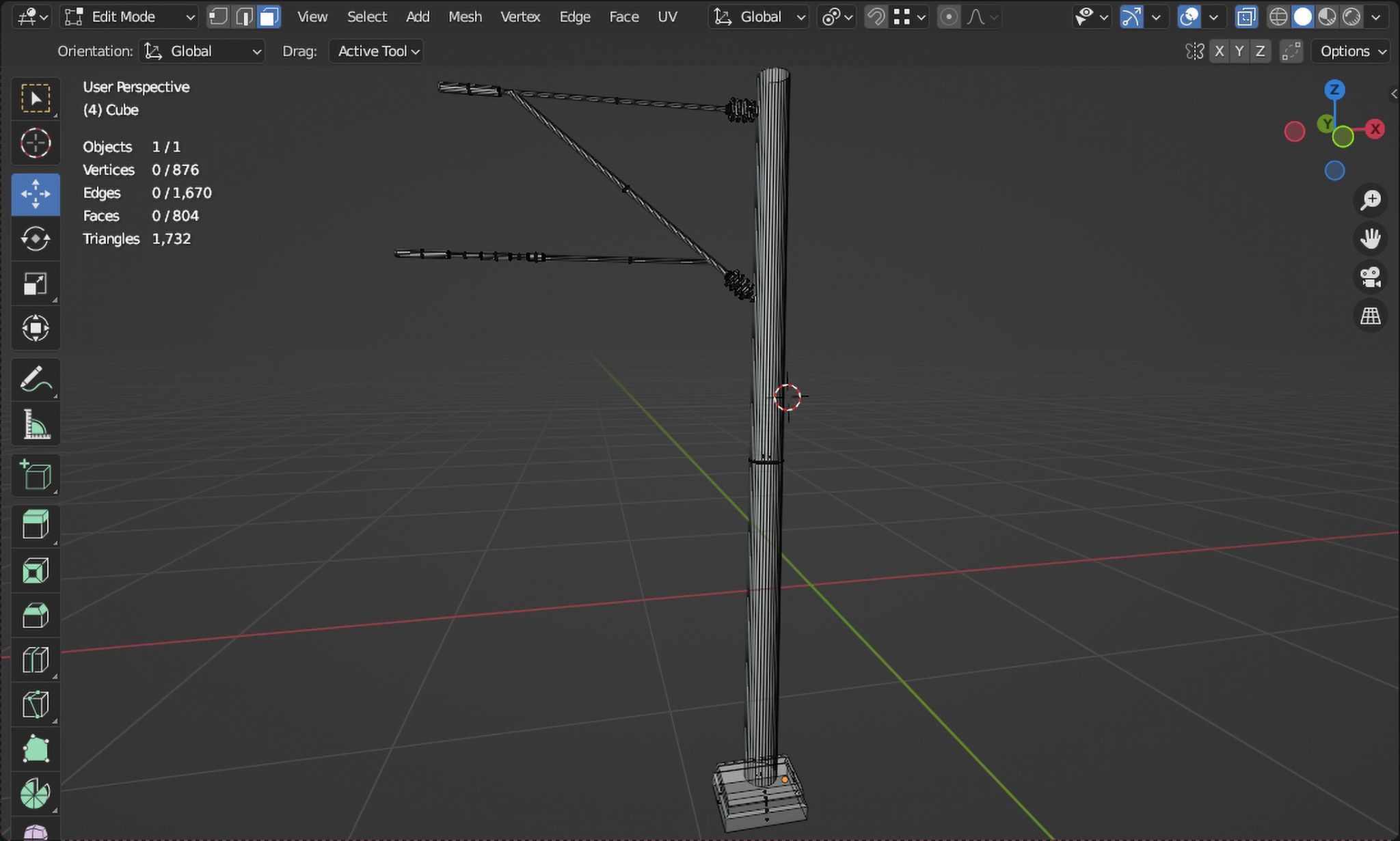 3D model Concrete catenary wire mast VR / AR / low-poly | CGTrader