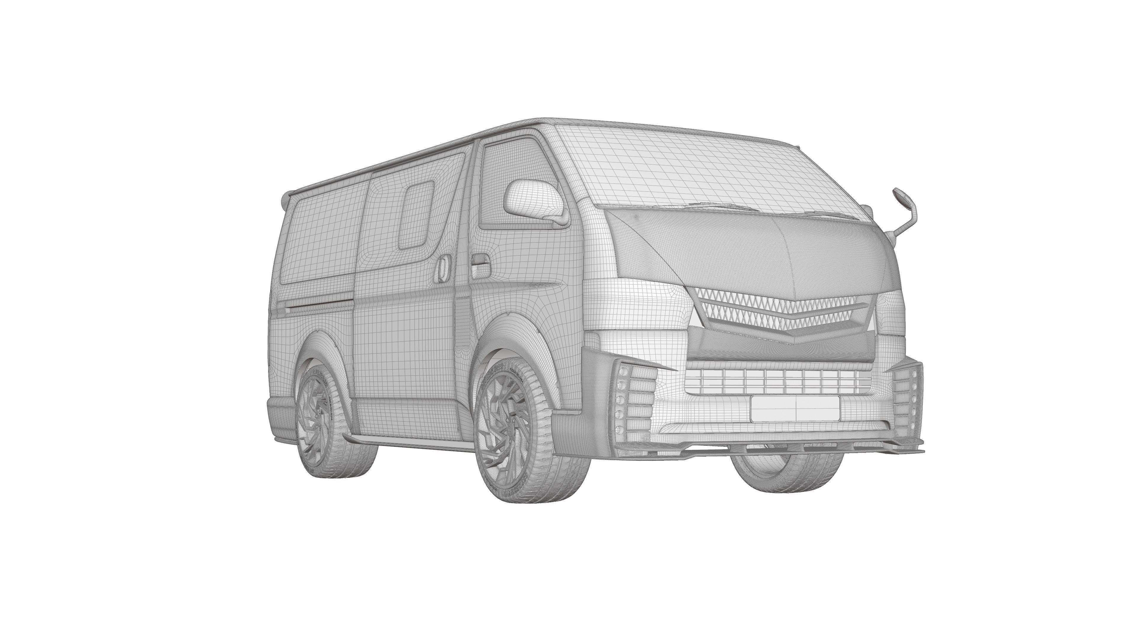 TOYOTA Hiace KDH Van 3D model rigged | CGTrader