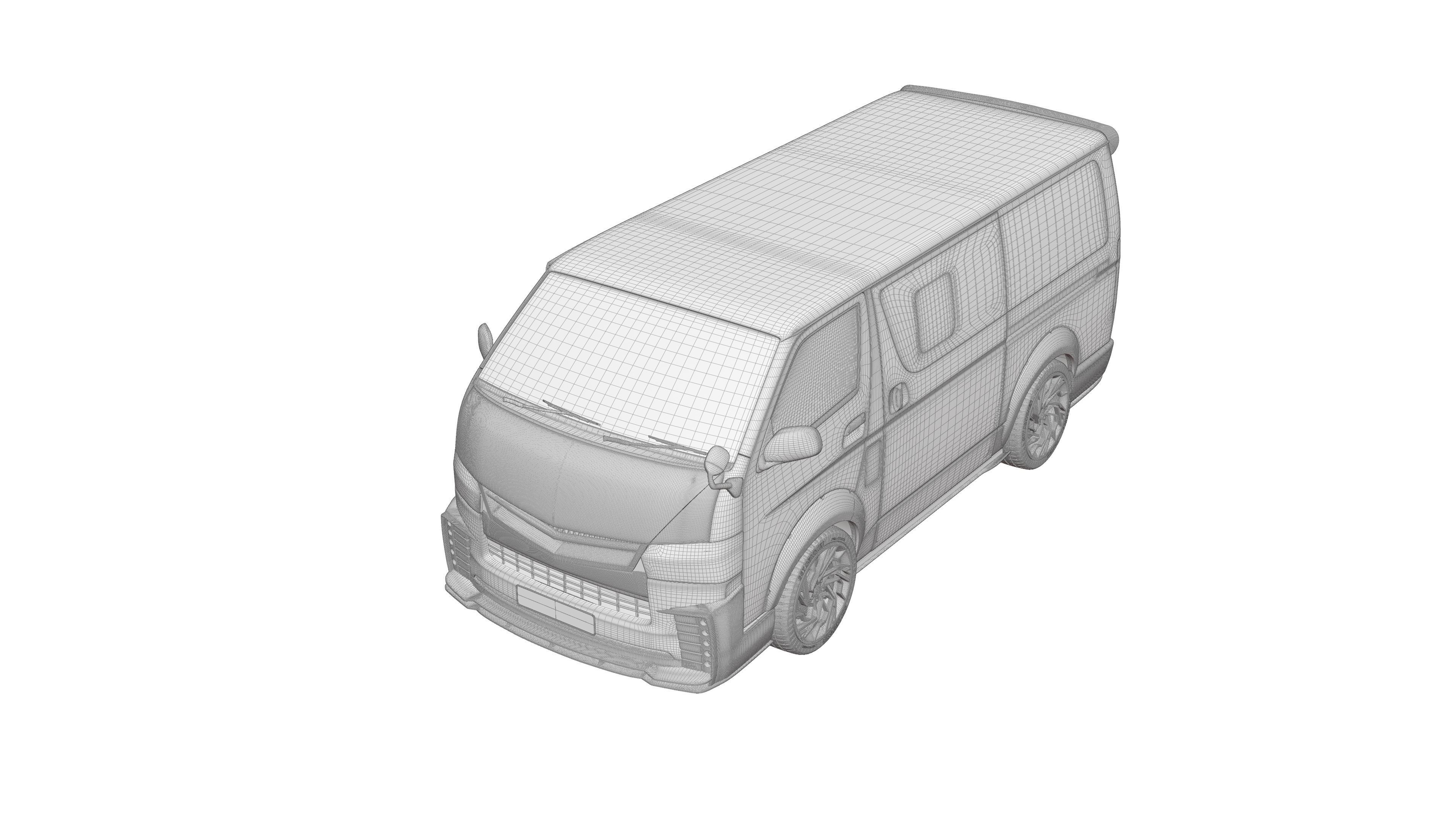 TOYOTA Hiace KDH Van 3D model rigged | CGTrader