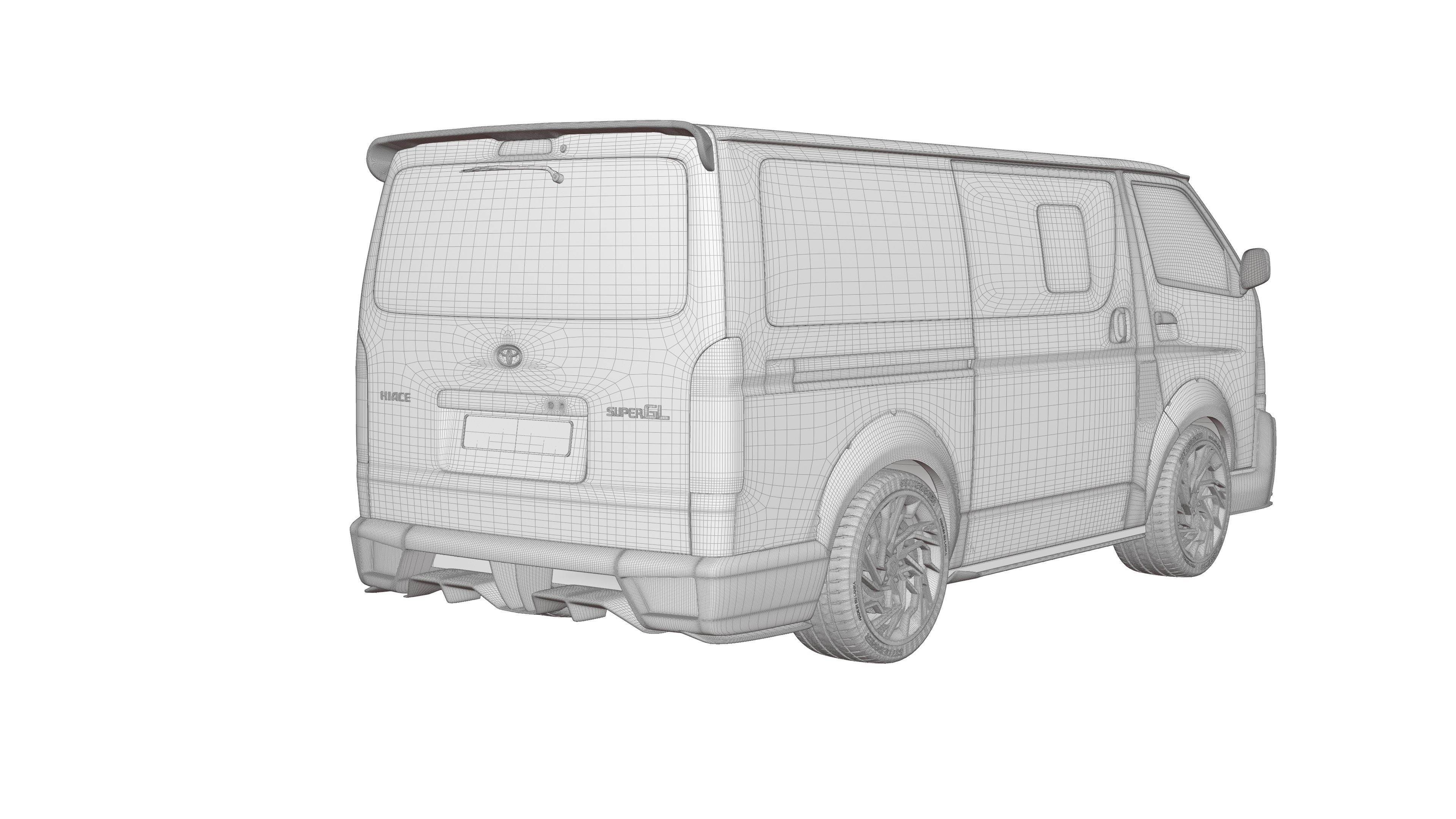 TOYOTA Hiace KDH Van 3D model rigged | CGTrader