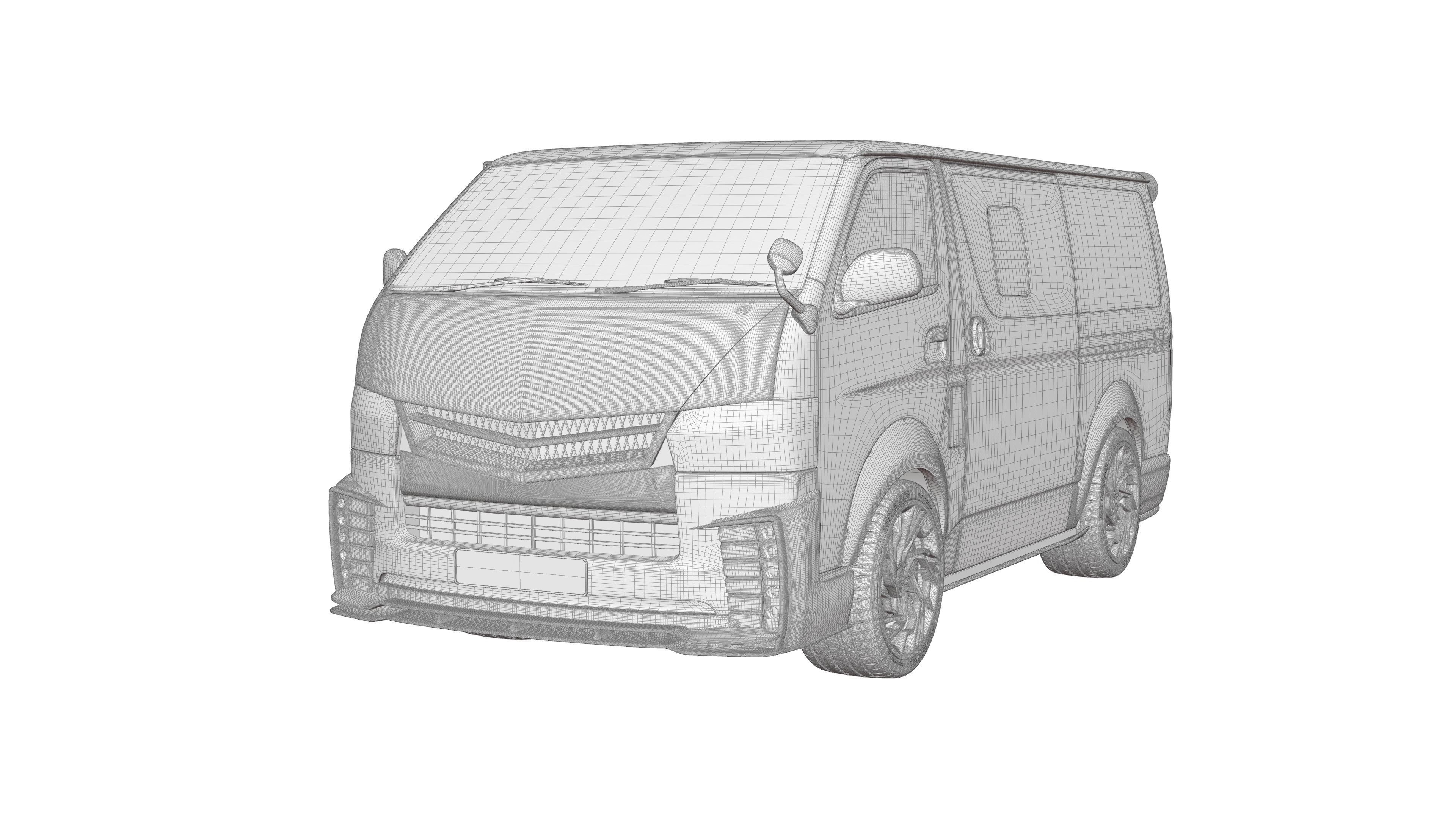 TOYOTA Hiace KDH Van 3D model rigged | CGTrader