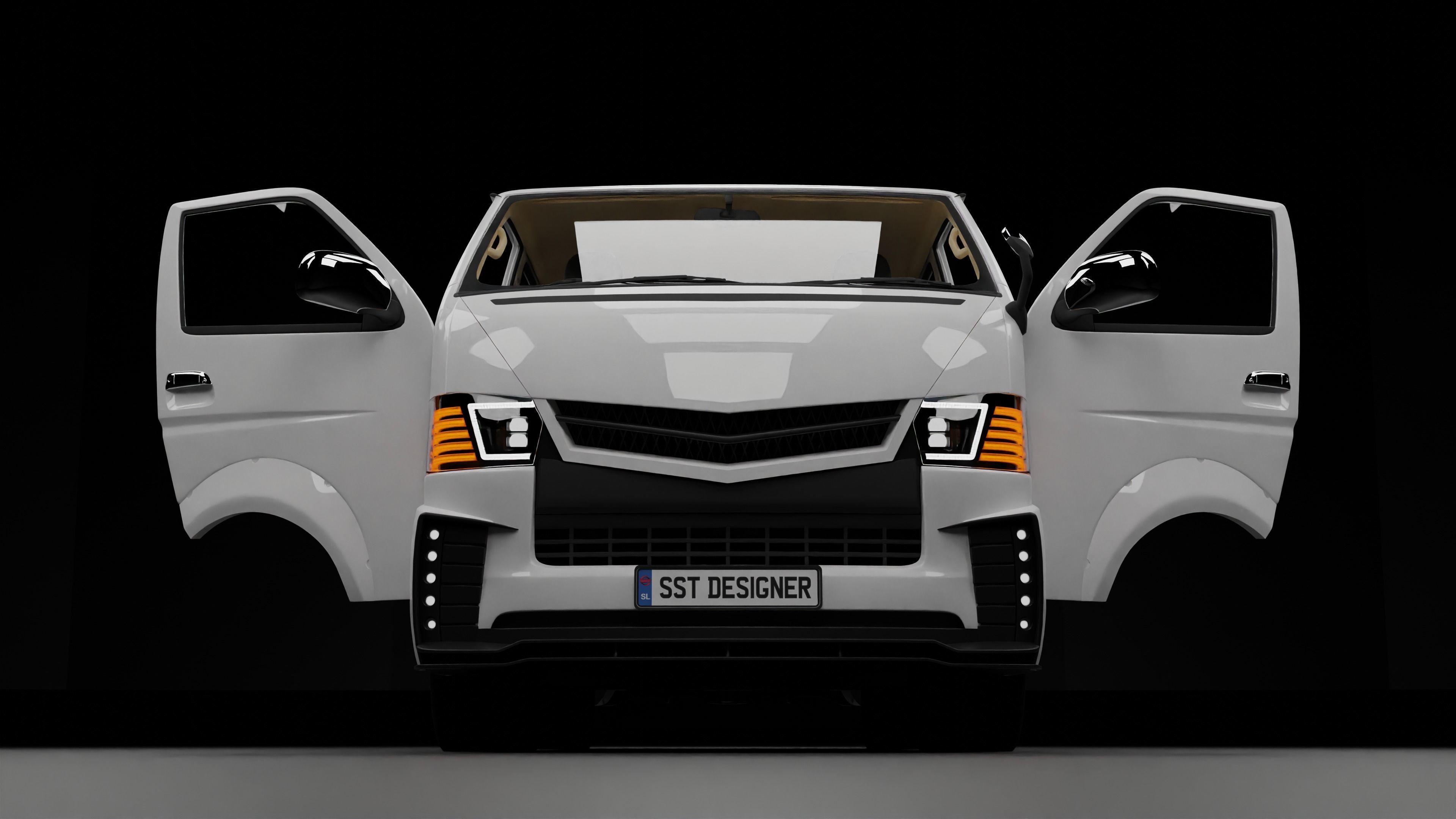 TOYOTA Hiace KDH Van 3D model rigged | CGTrader