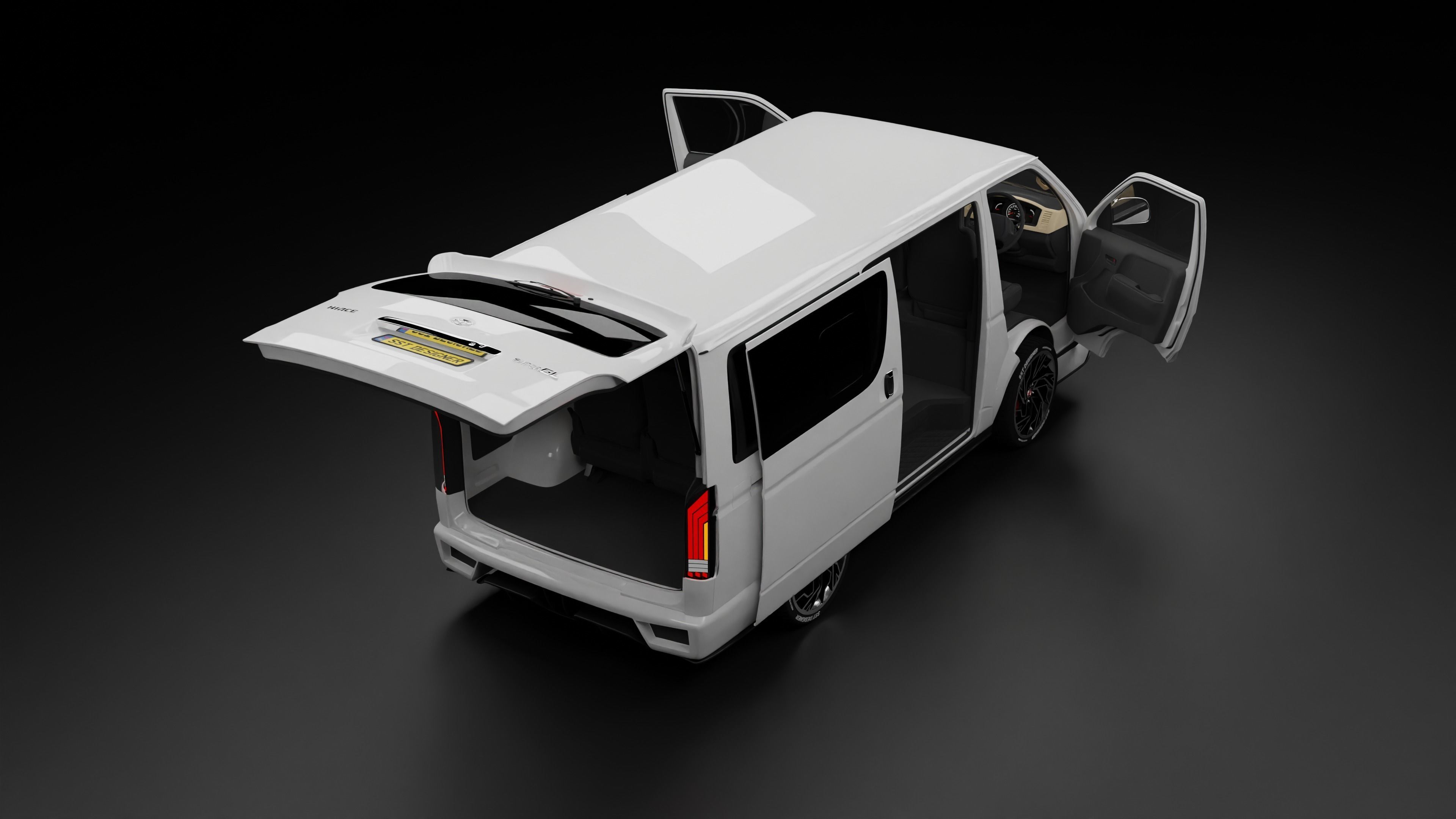 TOYOTA Hiace KDH Van 3D model rigged | CGTrader
