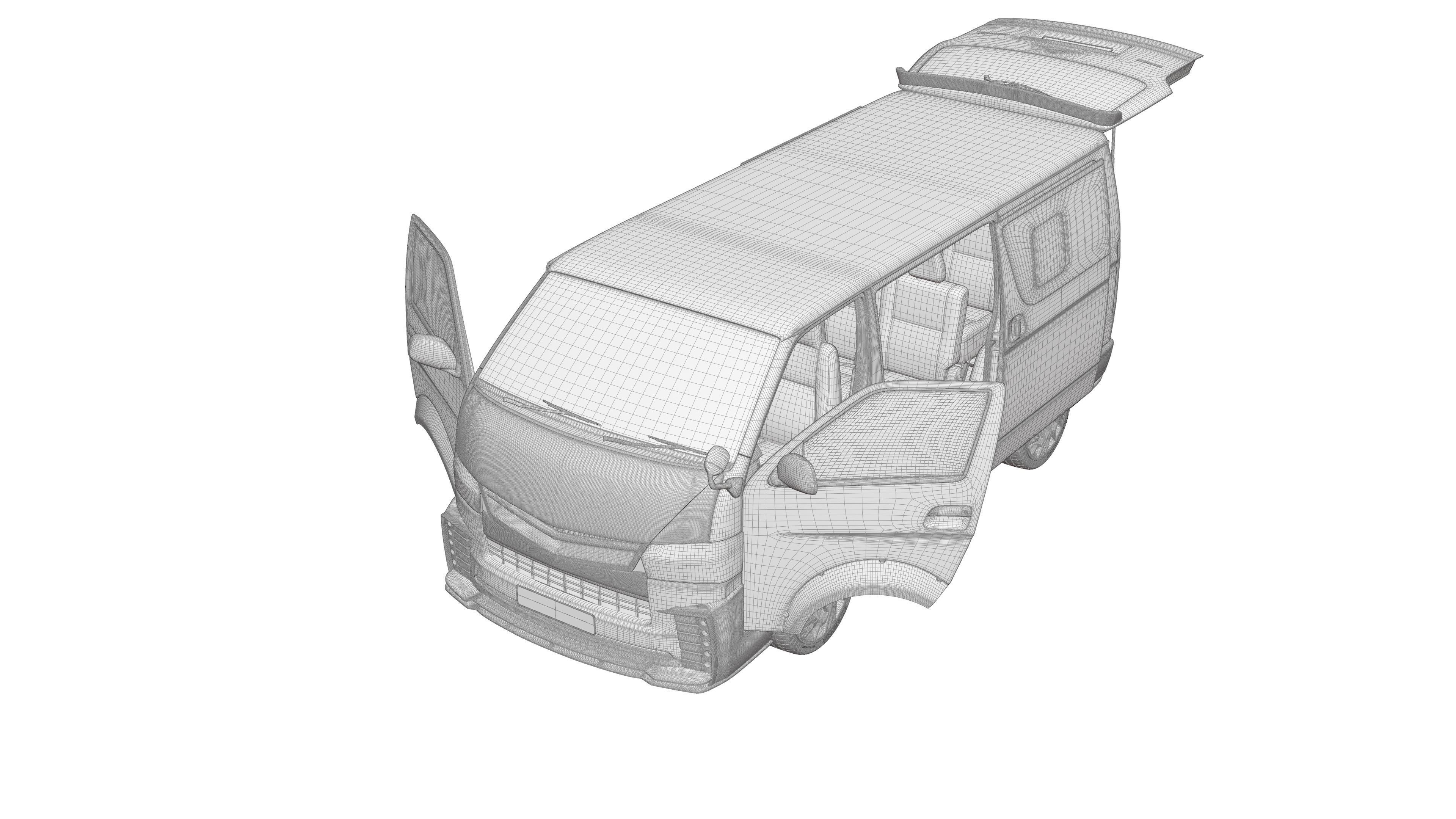 TOYOTA Hiace KDH Van 3D model rigged | CGTrader