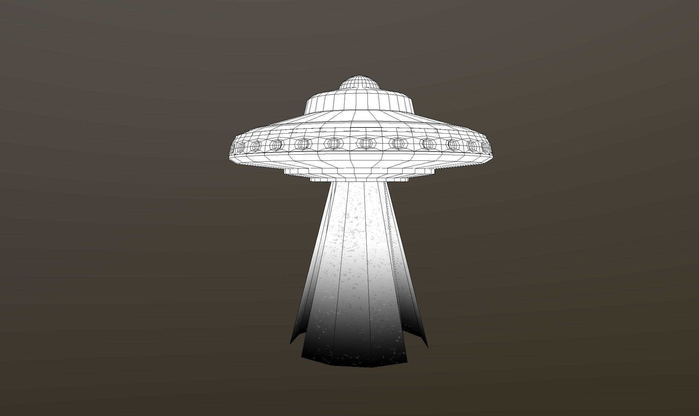3D model Retro stylized UFO spaceship low poly PBR asset VR / AR / low ...