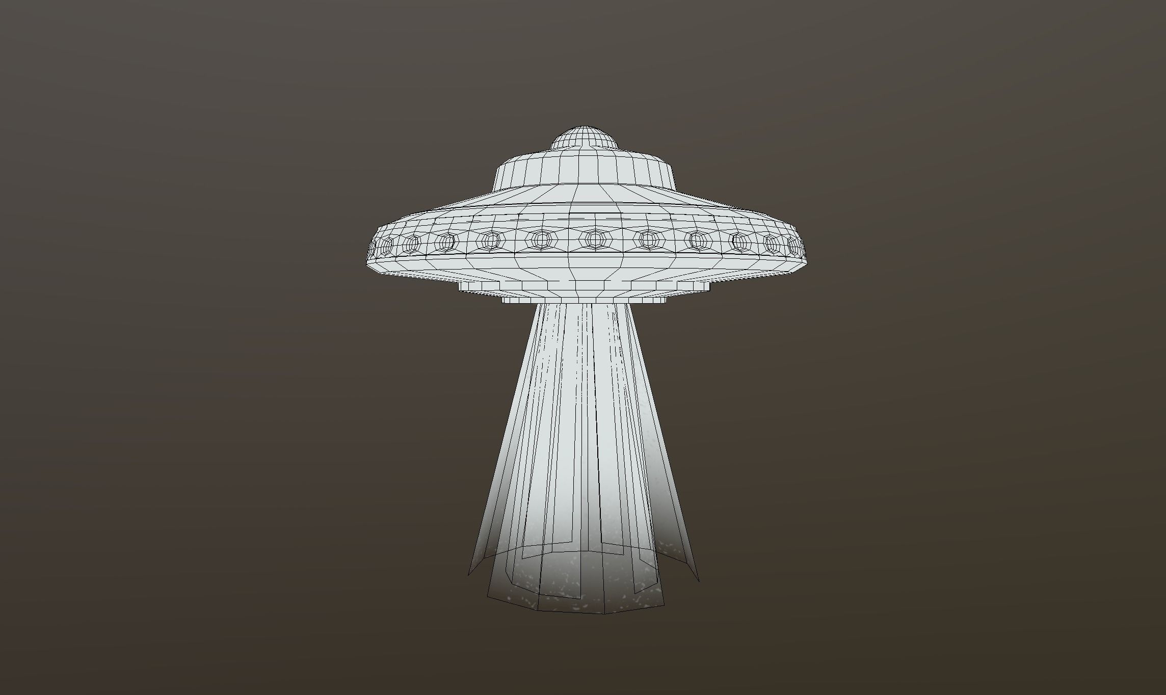 3D model Retro stylized UFO spaceship low poly PBR asset VR / AR / low ...