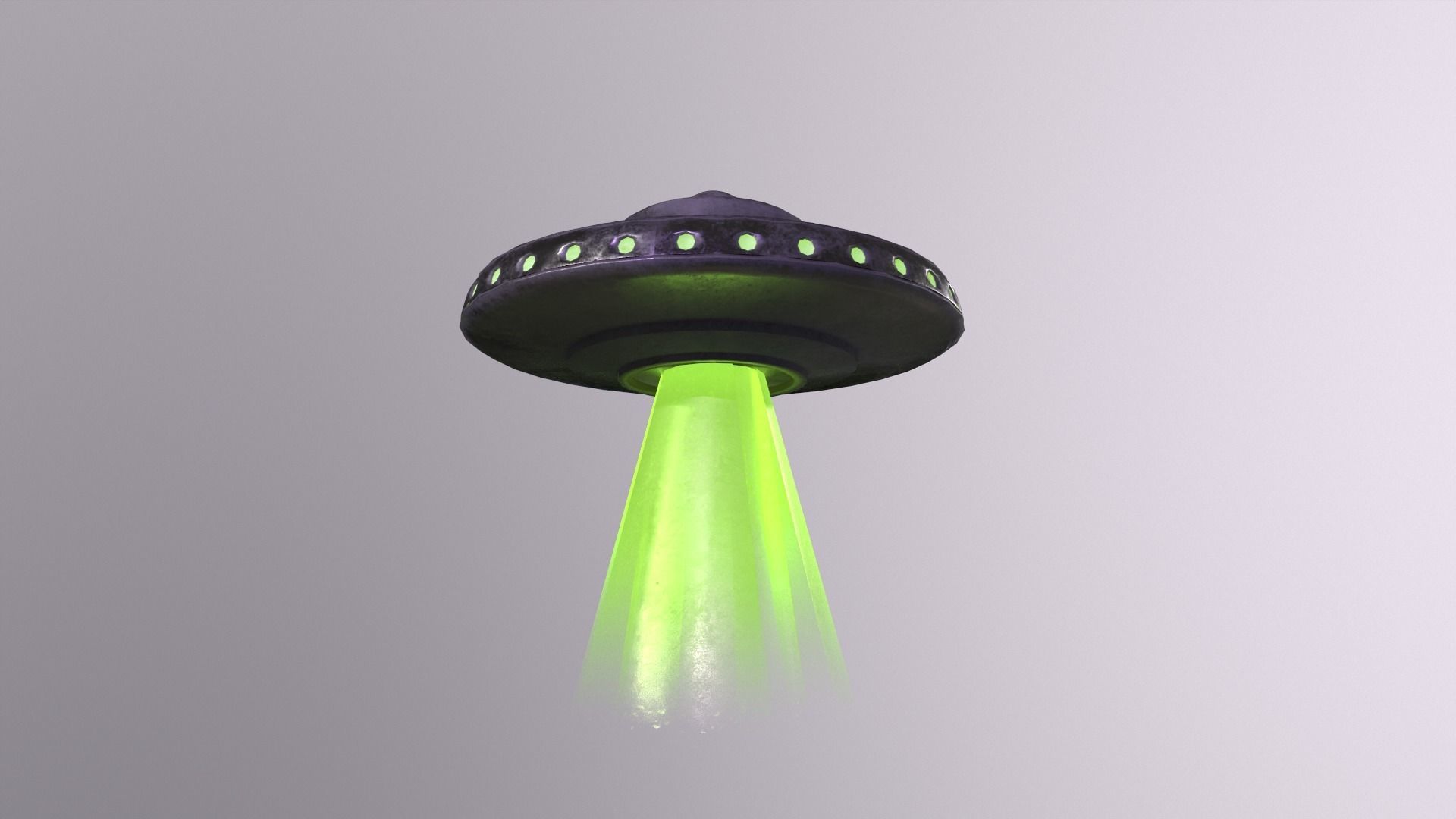 3D model Retro stylized UFO spaceship low poly PBR asset VR / AR / low ...