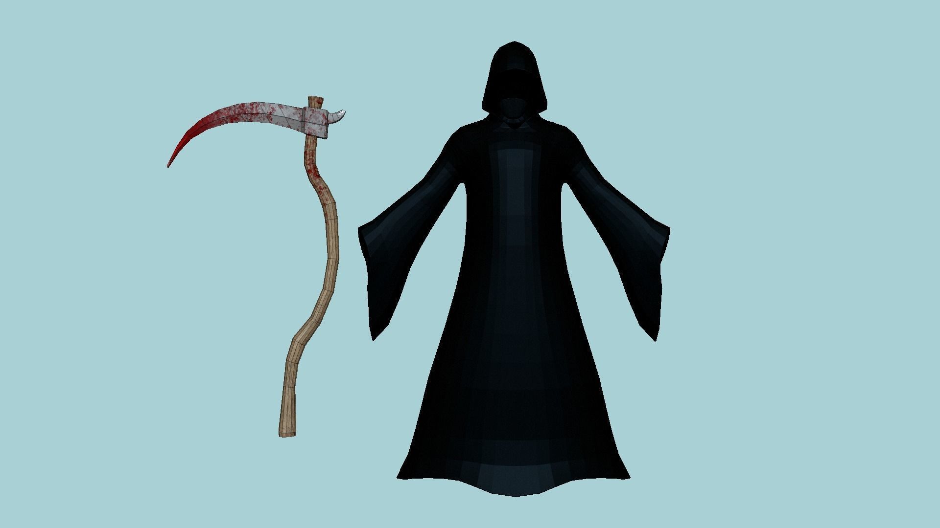 3D model Grim Reaper Costume A02 Bloody Scythe - Character Design VR ...