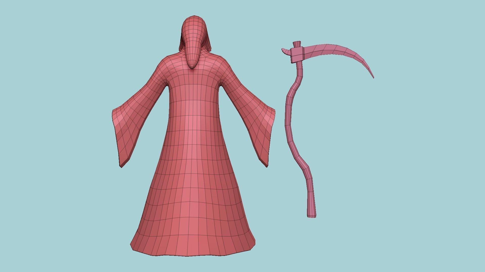 3D model Grim Reaper Costume A02 Bloody Scythe - Character Design VR / AR / low-poly | CGTrader