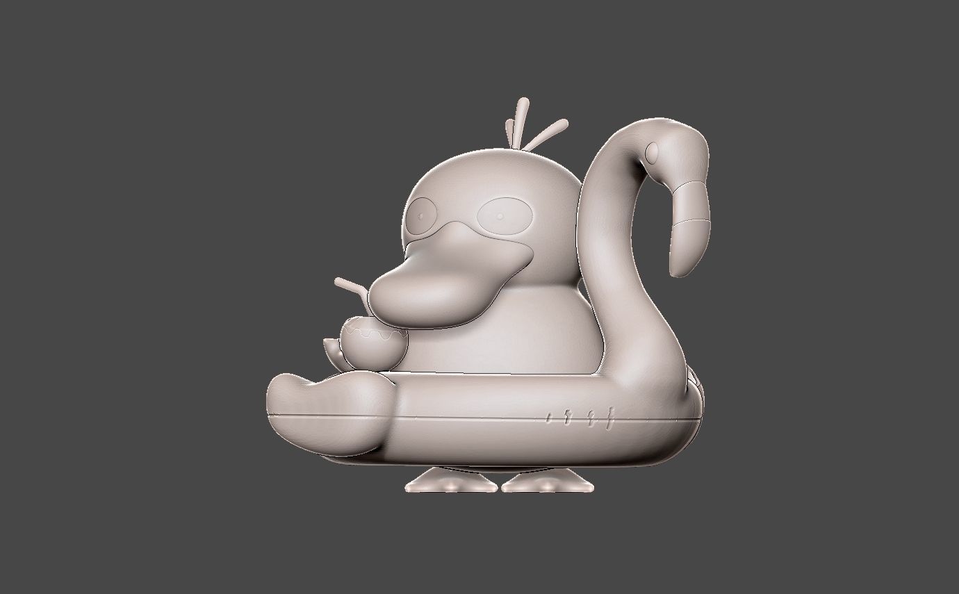 Pokemon psyduck beach style free free 3D model 3D printable | CGTrader