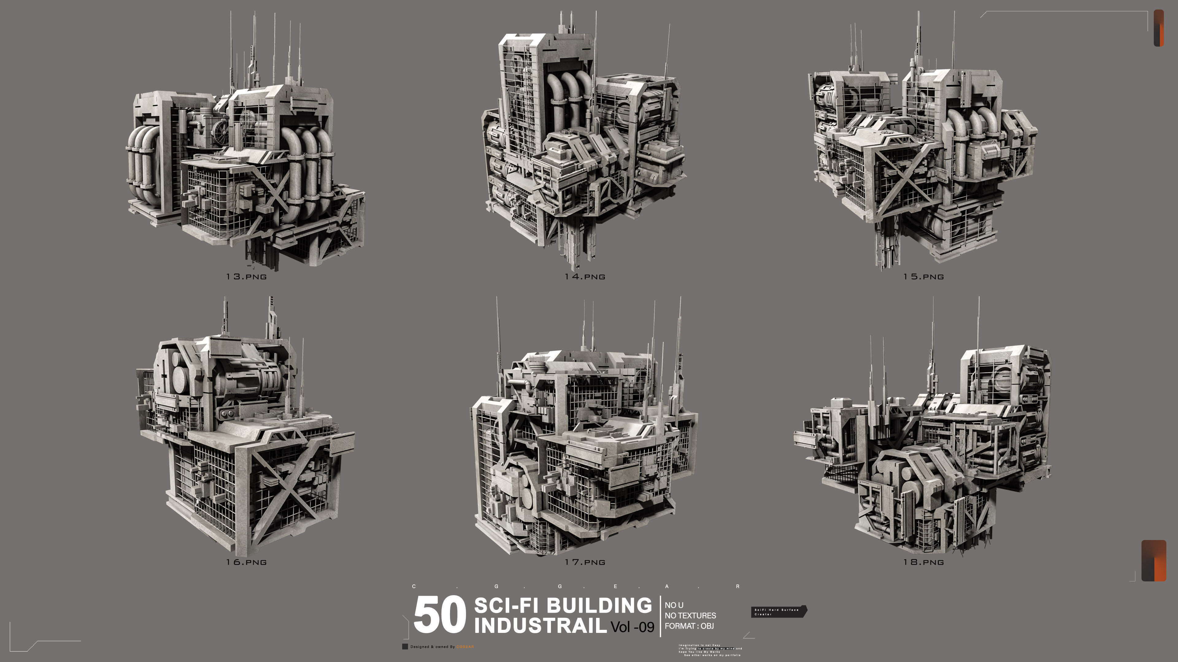 50 Sci-Fi Industrial Building Vol 09 3D model | CGTrader