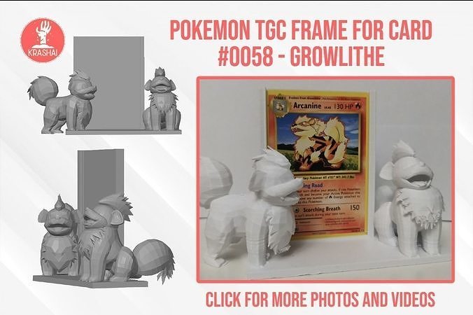 Growlithe Pokemon TCG frame for card 3D model 3D printable | CGTrader