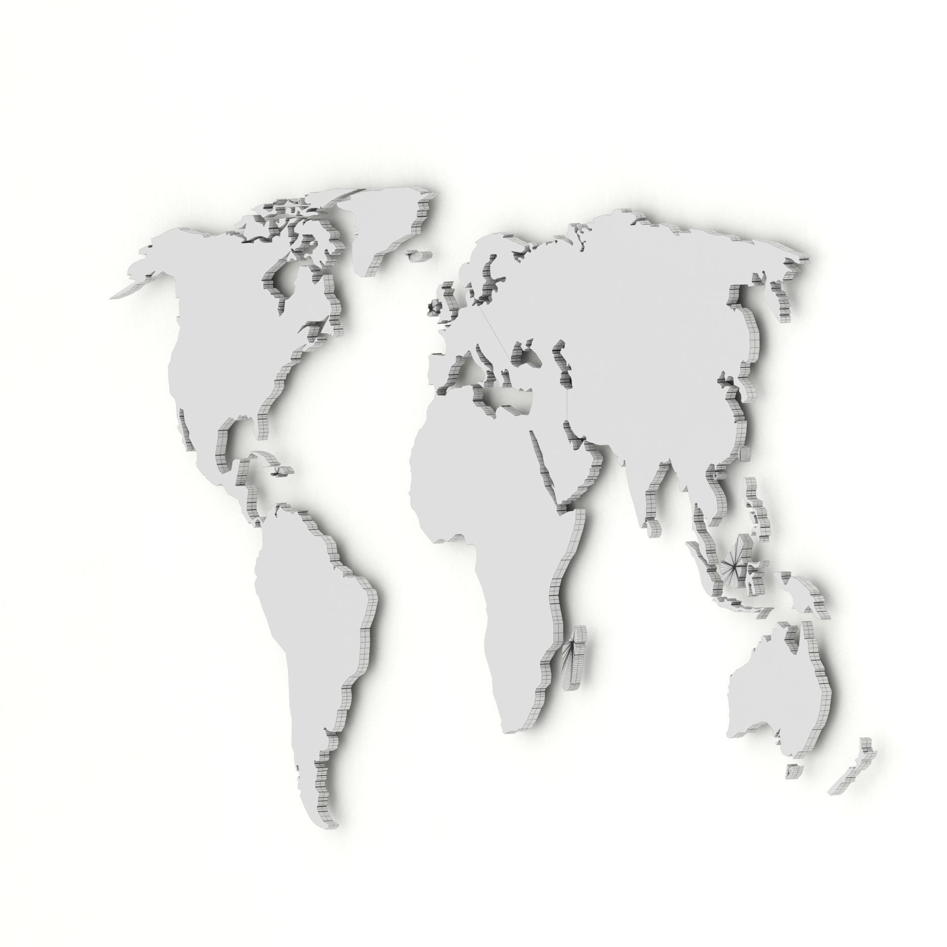 3D model of world map wall decoration with light 3D model | CGTrader