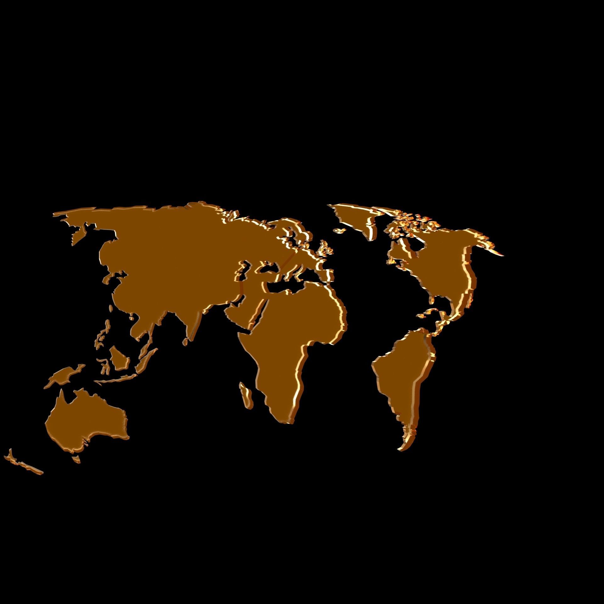 3D model of world map wall decoration with light 3D model | CGTrader