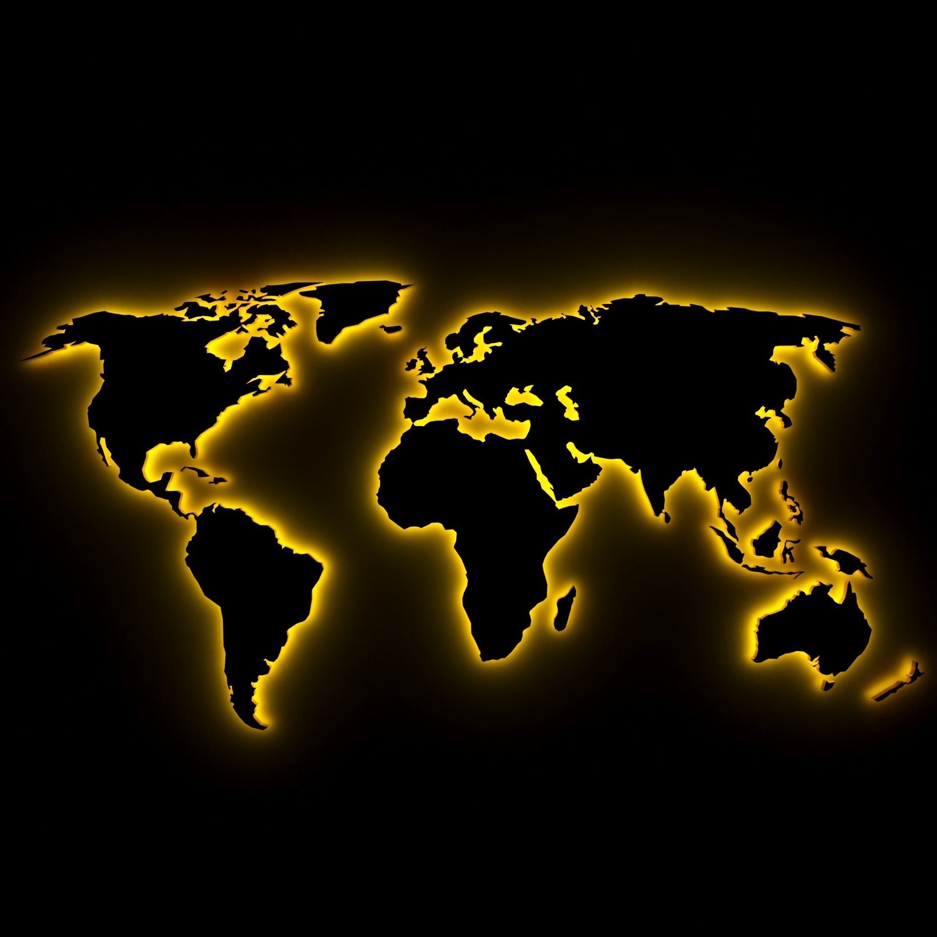 3D model of world map wall decoration with light 3D model | CGTrader