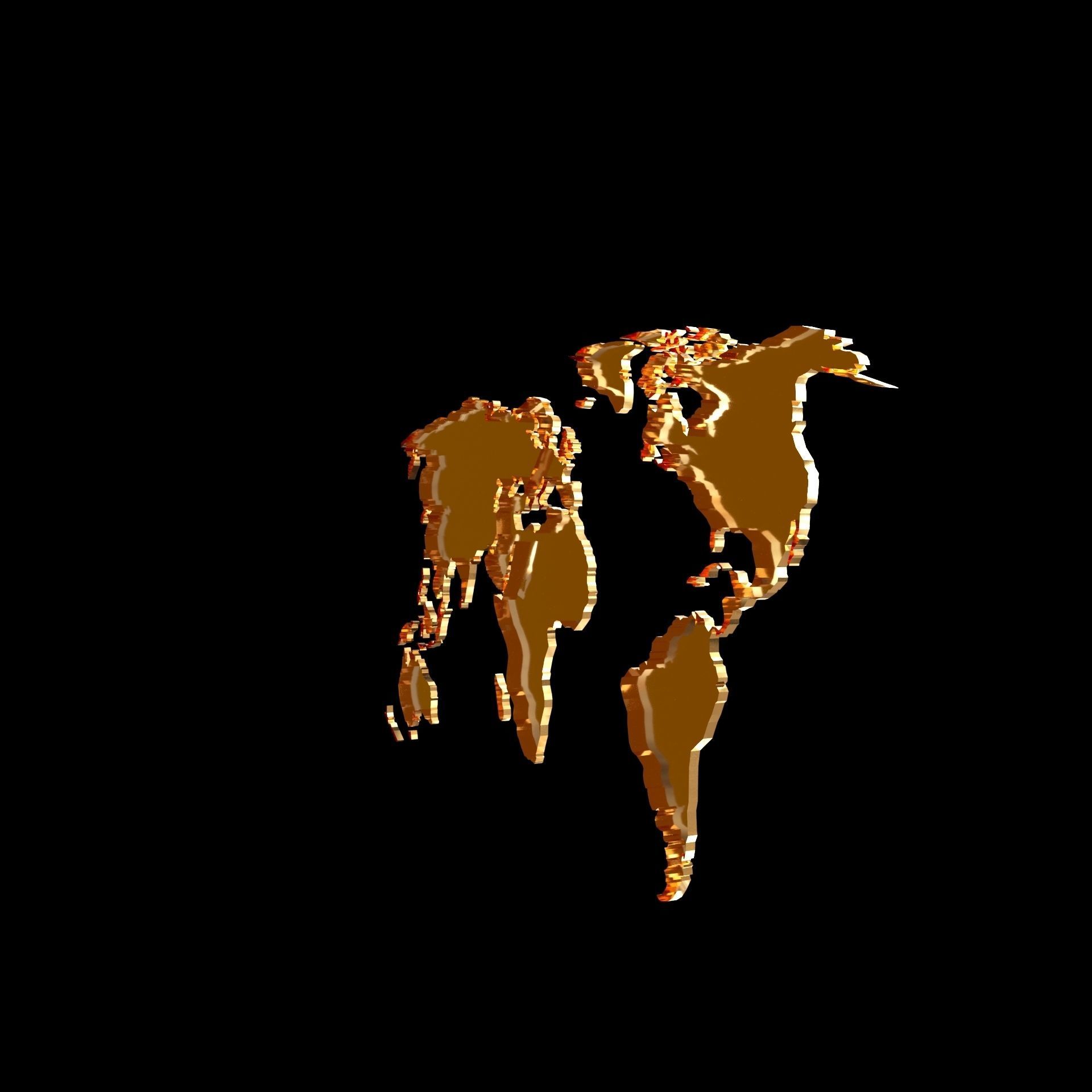 3D model of world map wall decoration with light 3D model | CGTrader