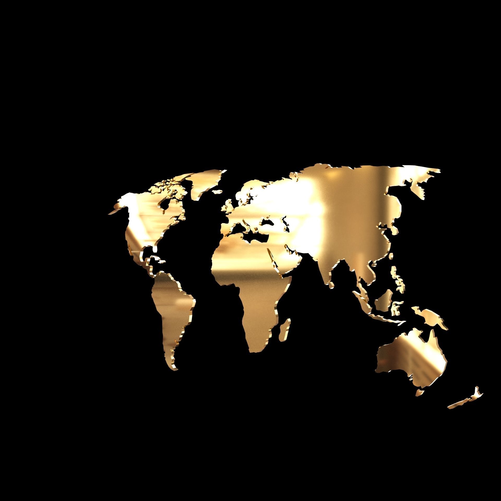 3D model of world map wall decoration with light 3D model | CGTrader