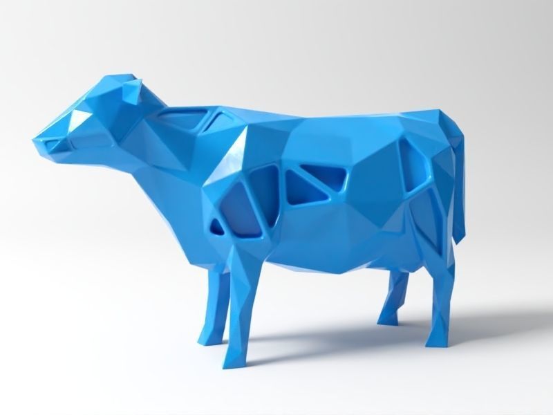 Polygon Cow 3D model 3D printable | CGTrader