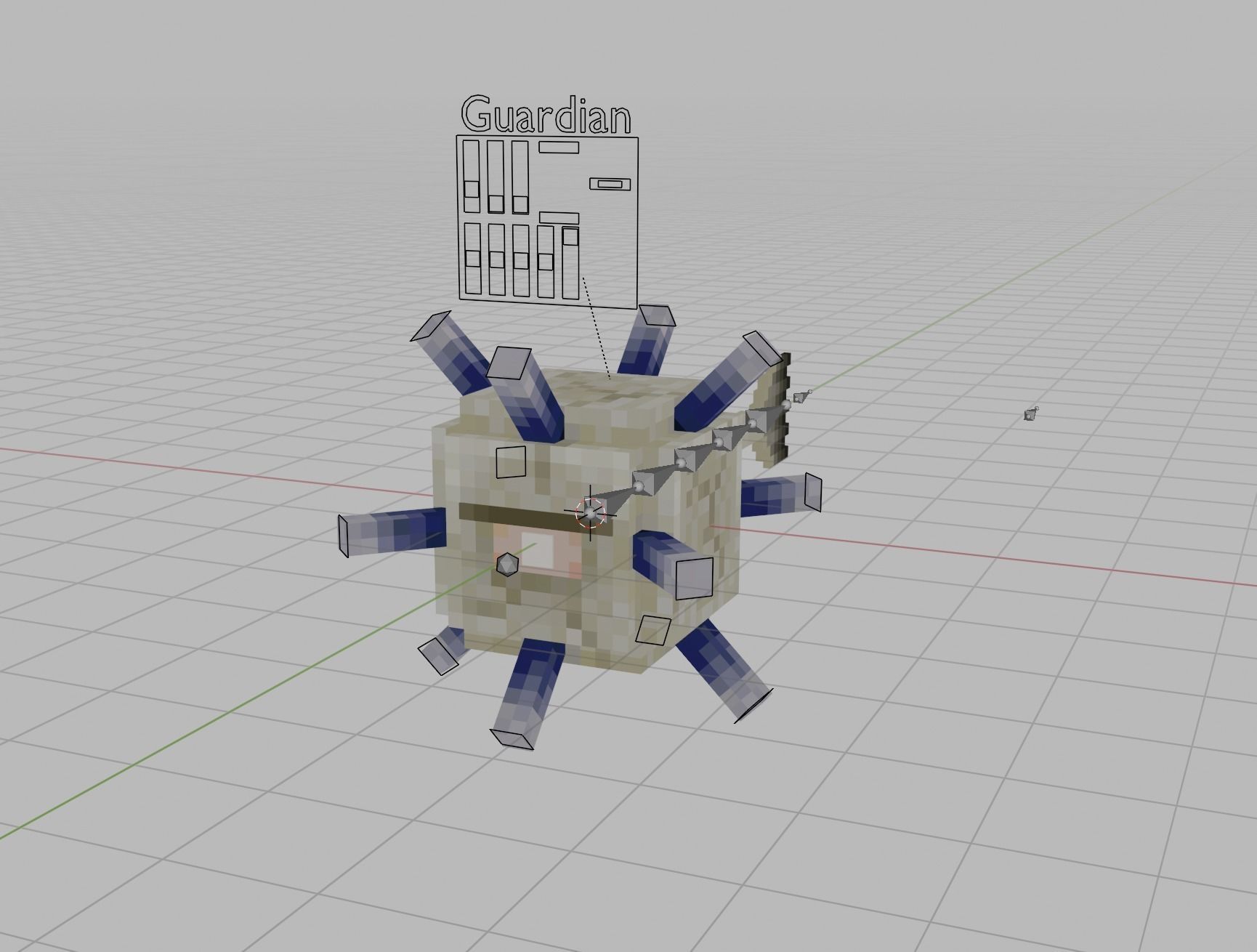 3D model Minecraft Guardian VR / AR / low-poly | CGTrader