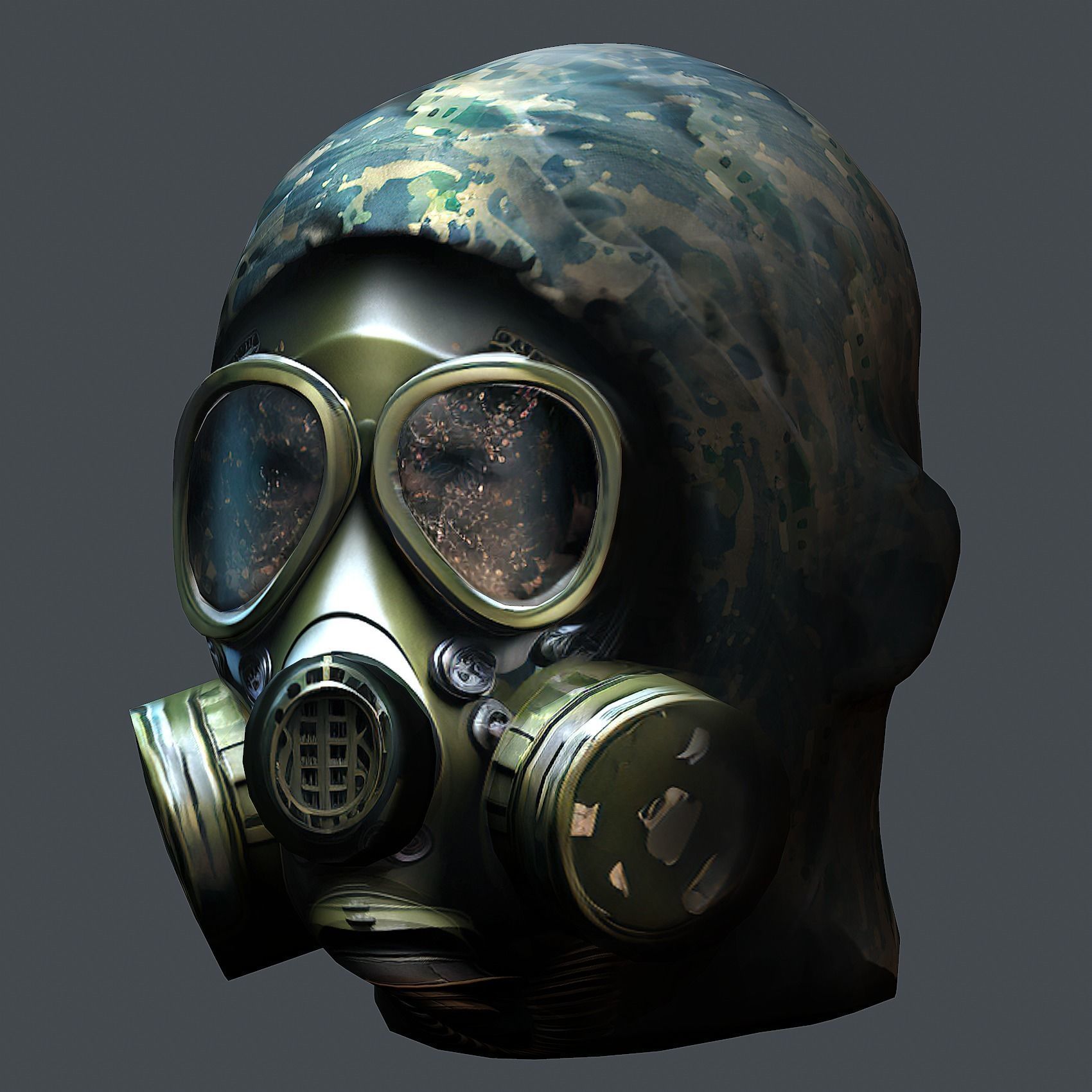 3D model Gas mask helmet 3d model military combat Low-poly VR / AR ...